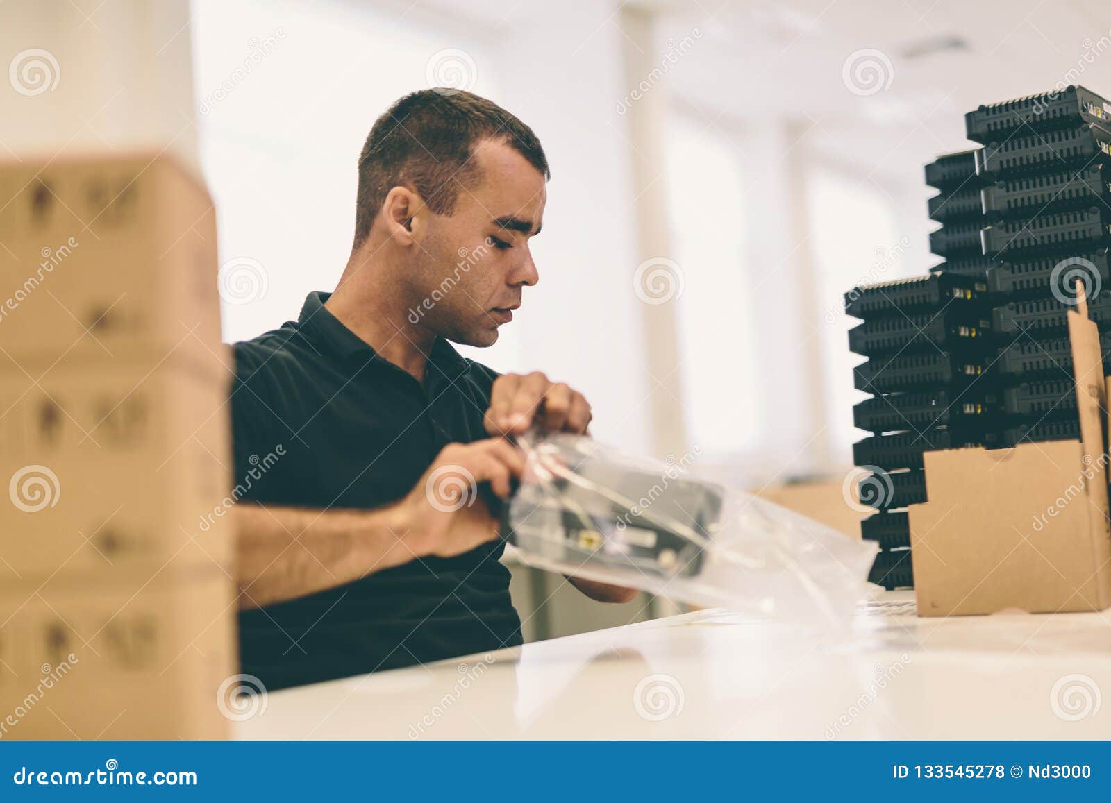 Boxing Products Ready for Dispatching Stock Photo - Image of logistics ...