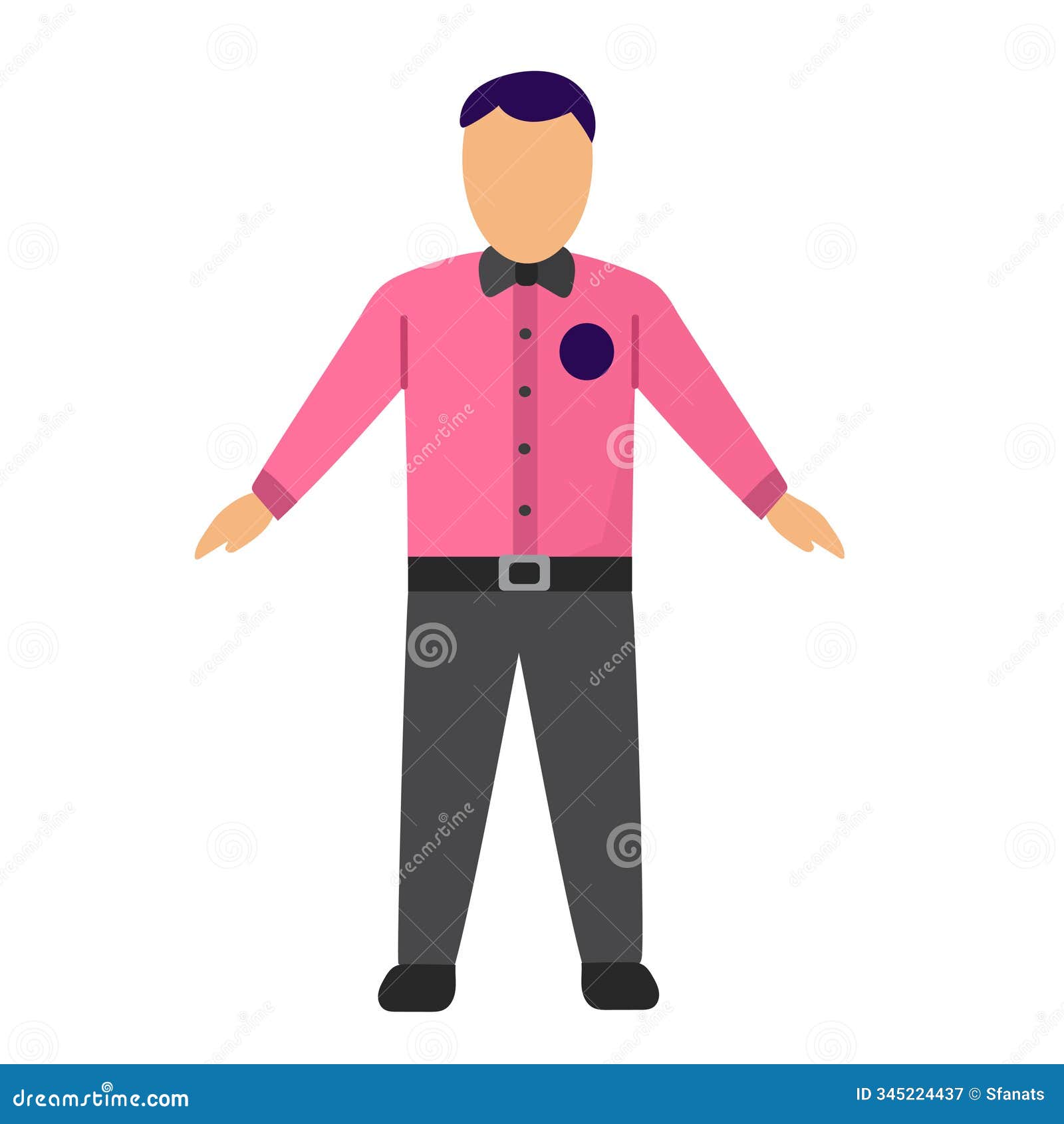 Boxing Referee Counting One. Sports Arbiter. Judge In Ring. Cartoon ...