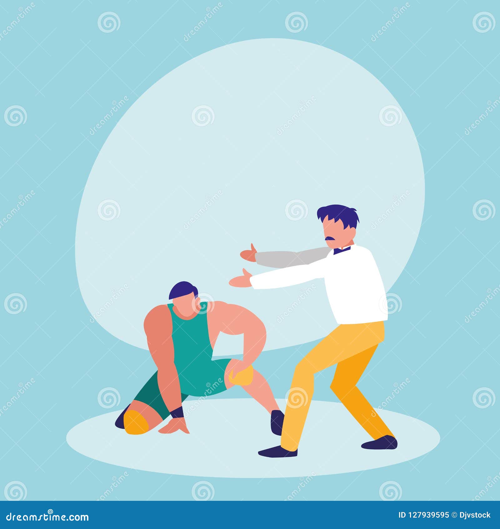 Boxing Referee Count. Sports Umpire. Judge In Ring. Cartoon Vector ...