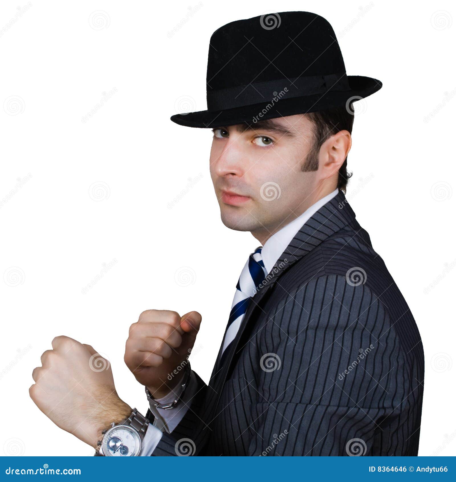 Boxing Retro Businessman Picture. Image: 8364646
