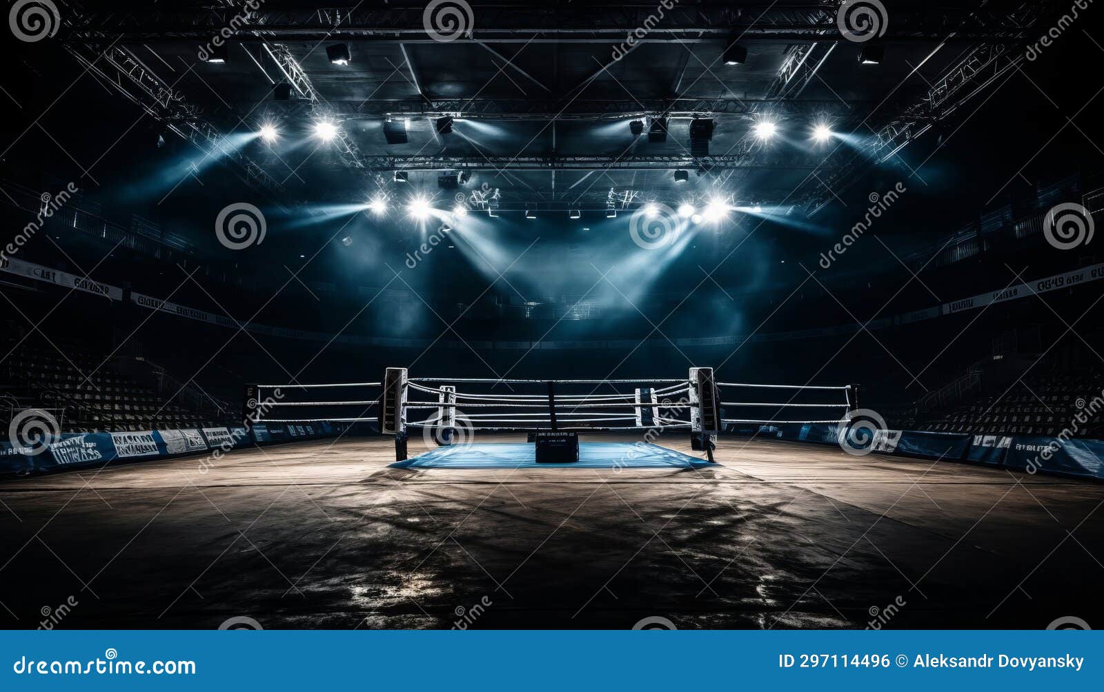 Empty Professional Boxing Ring Ready For Action Royalty-Free Stock ...
