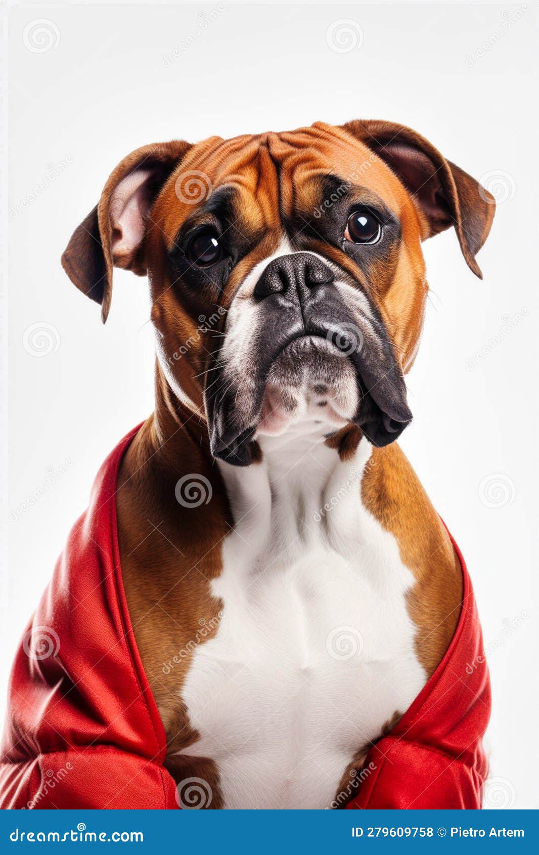 Boxing Ring in the Back of a Realistic Dog in Boxing Gloves, Generative ...