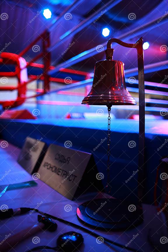 Boxing ring and bell stock photo. Image of health, muscle - 27412836