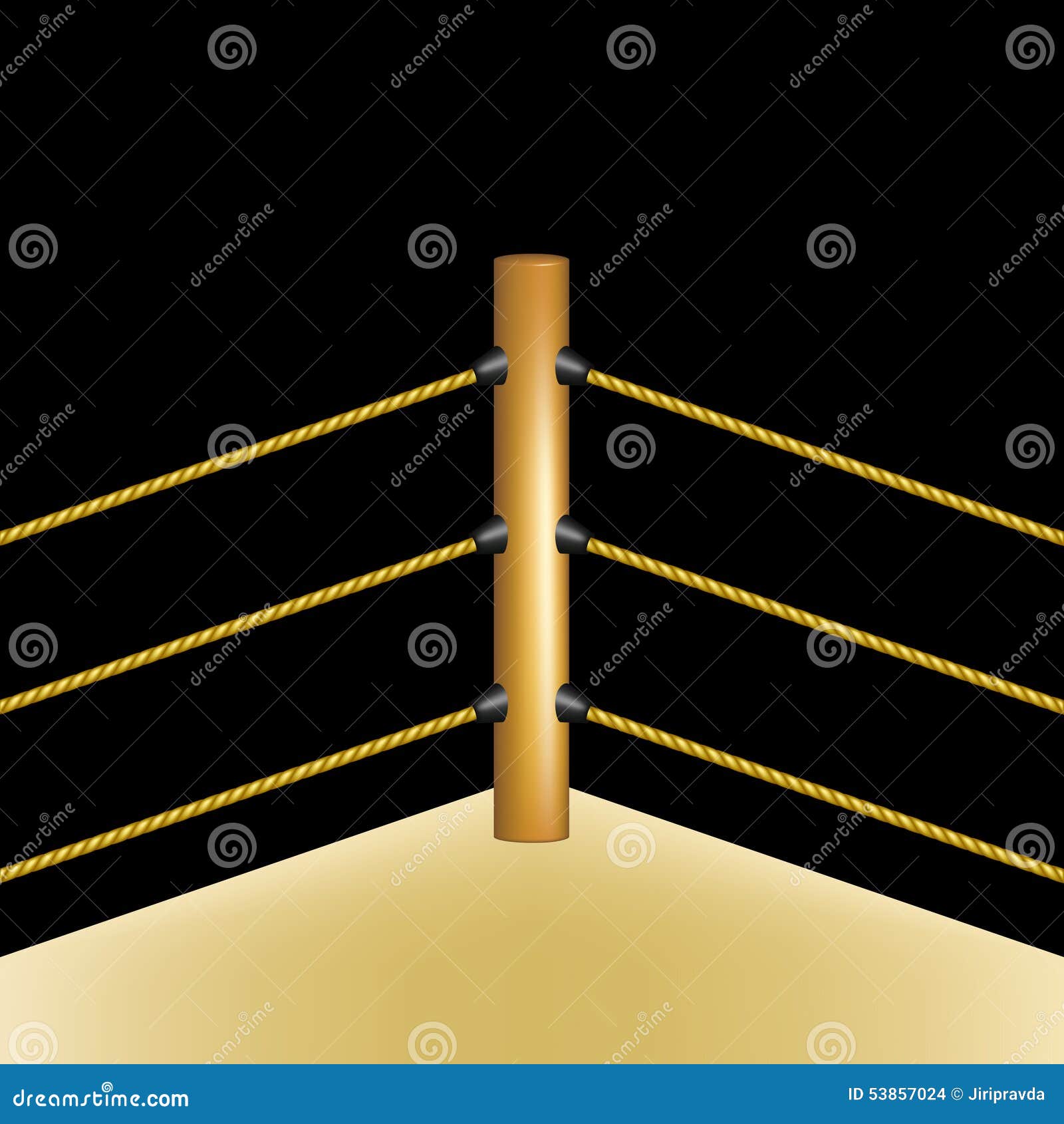 Boxing Ring with Brown Ropes Stock Vector - Illustration of fitness ...