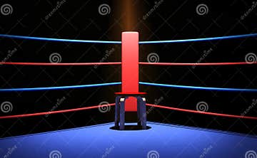 Boxing Ring with Chair at the Corner Stock Photo - Image of combat ...