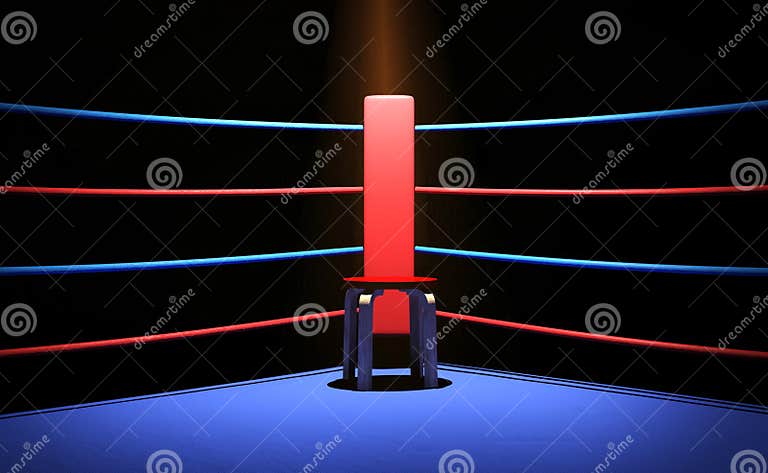 Boxing Ring with Chair at the Corner Stock Photo - Image of combat ...