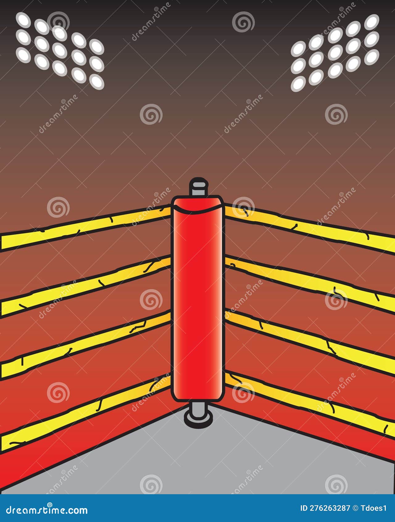 Boxing ring corner stock illustration. Illustration of corner - 276263287