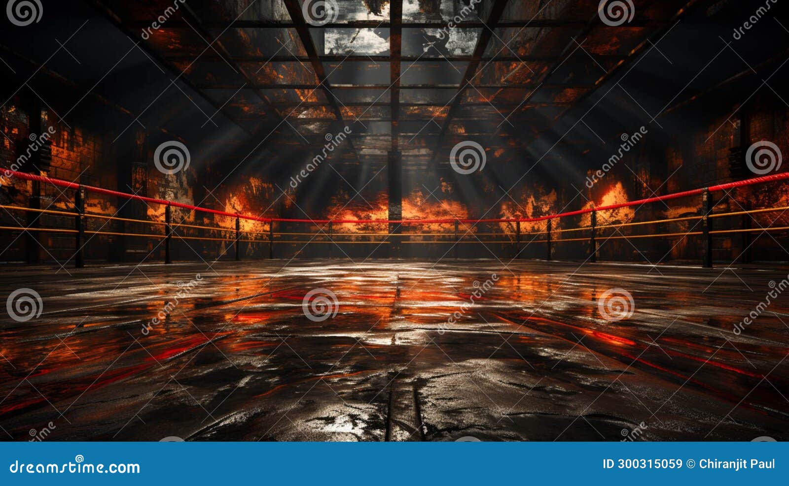 Boxing ring 3D rendered stock illustration. Illustration of success ...