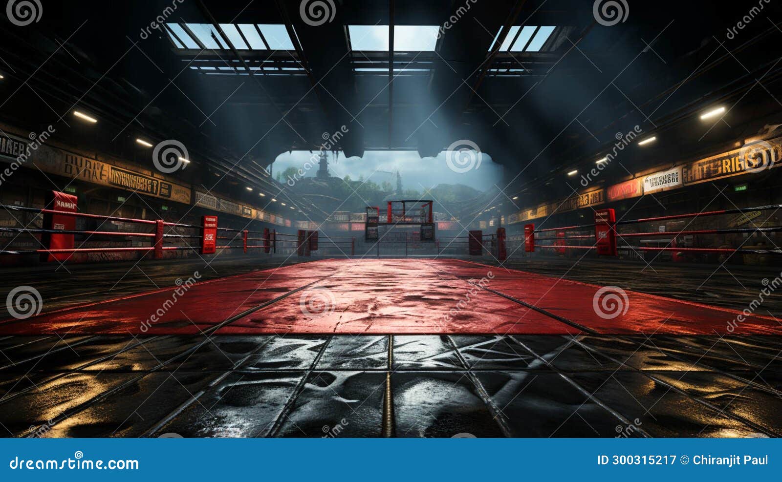 Boxing ring 3D rendered stock illustration. Illustration of competition ...