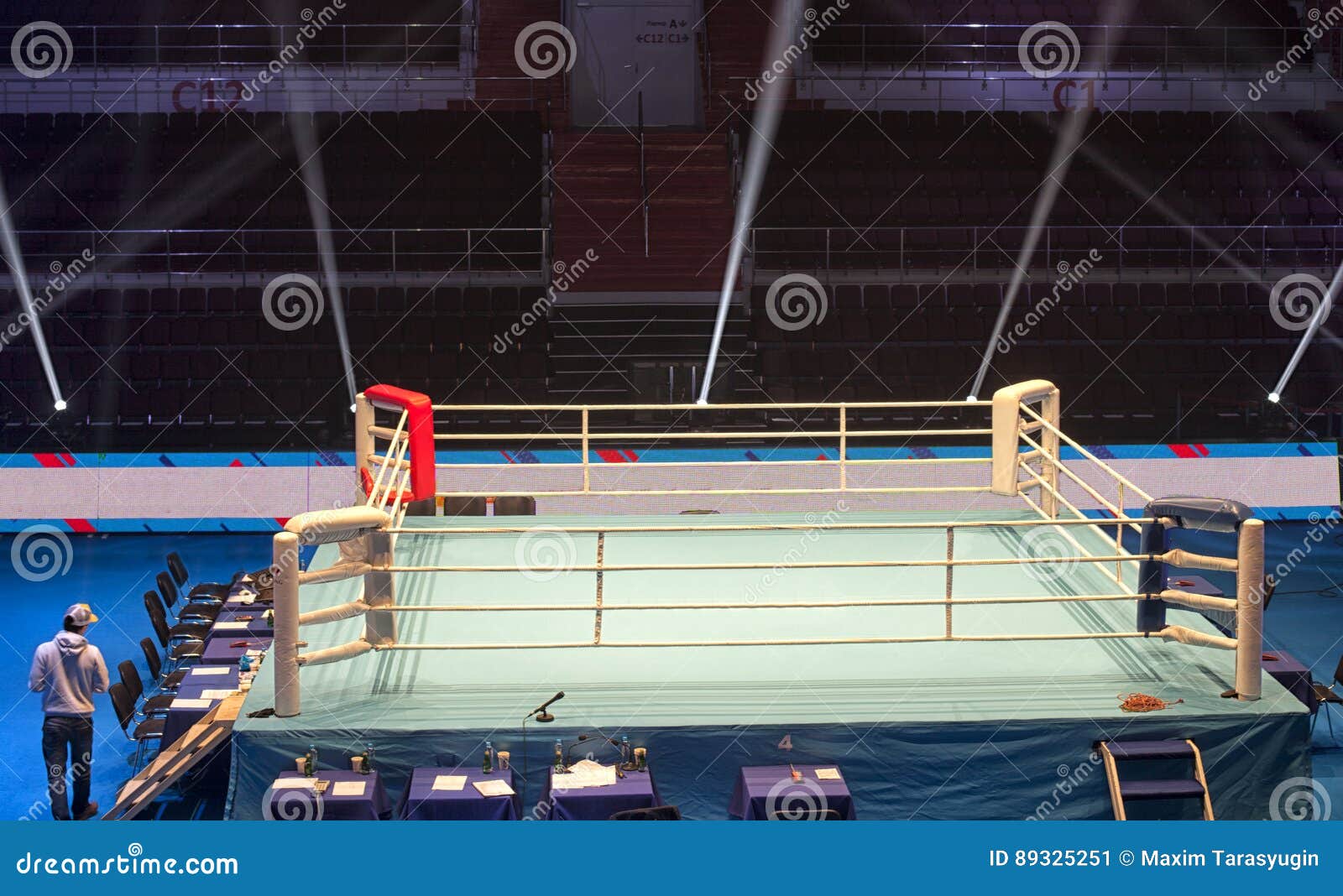 Boxing Ring before the Event Boxing Championship. Stock Image - Image ...