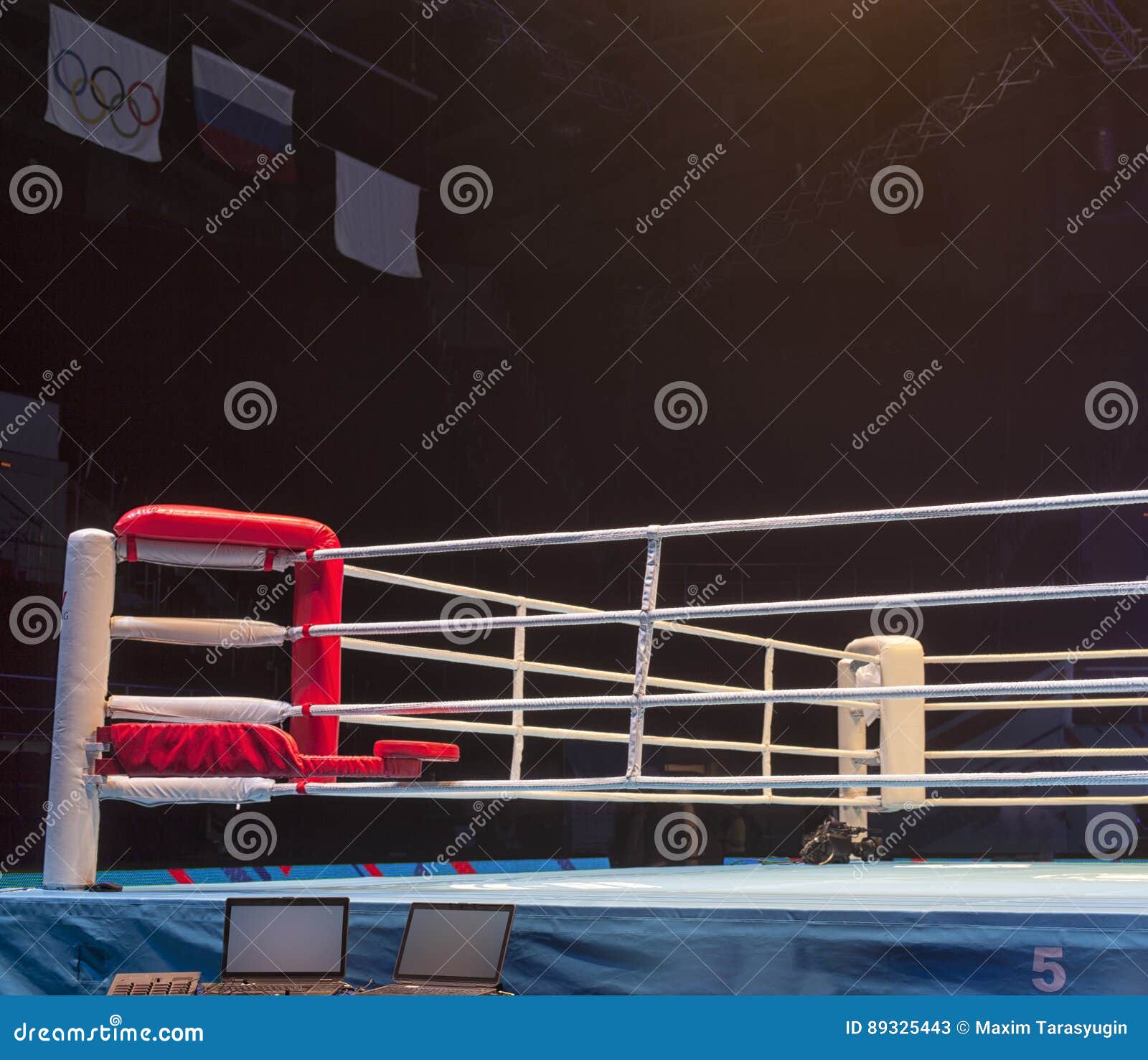 Boxing Ring before the Event Boxing Championship. Stock Image - Image ...