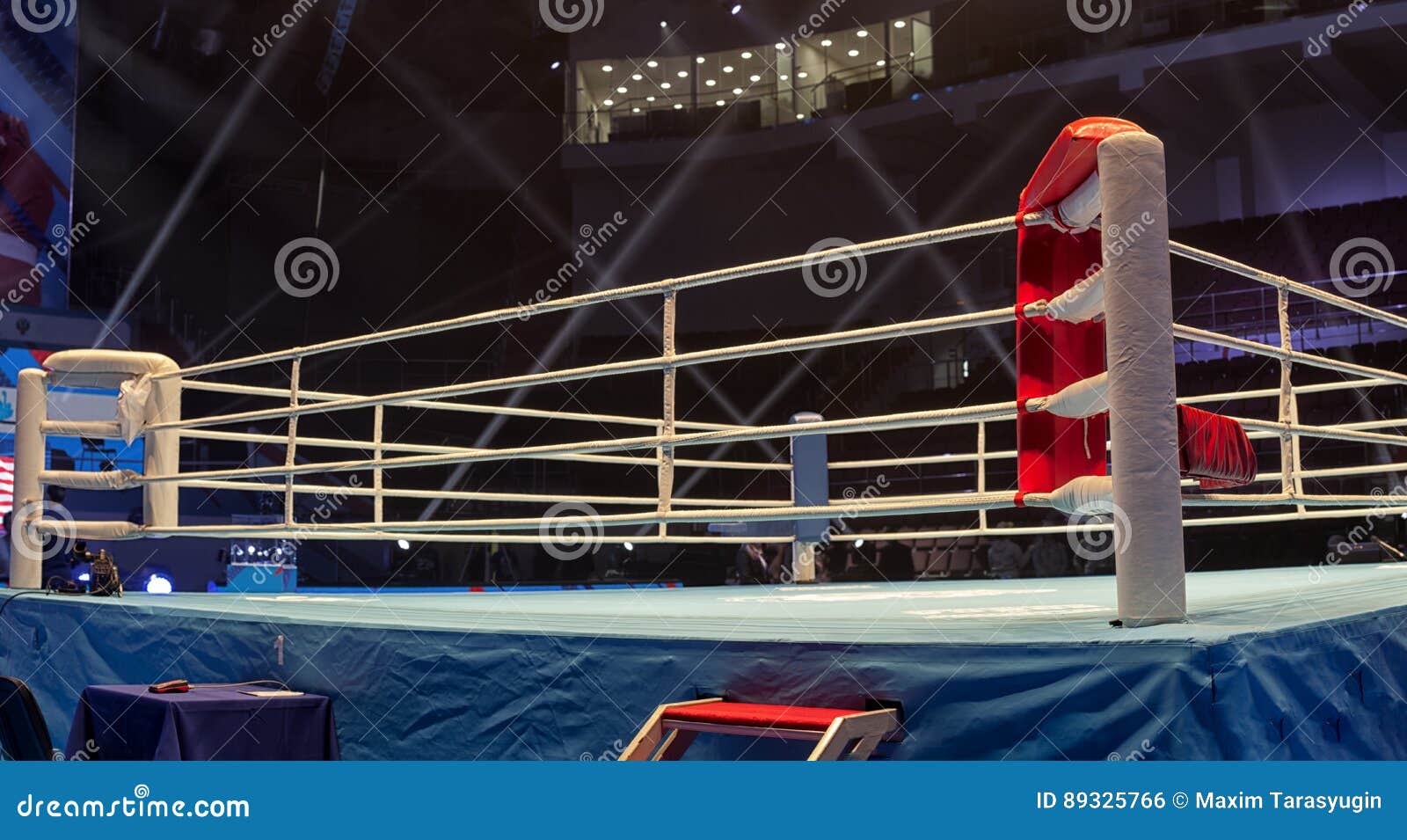 Boxing Ring before the Event Boxing Championship. Stock Photo - Image ...