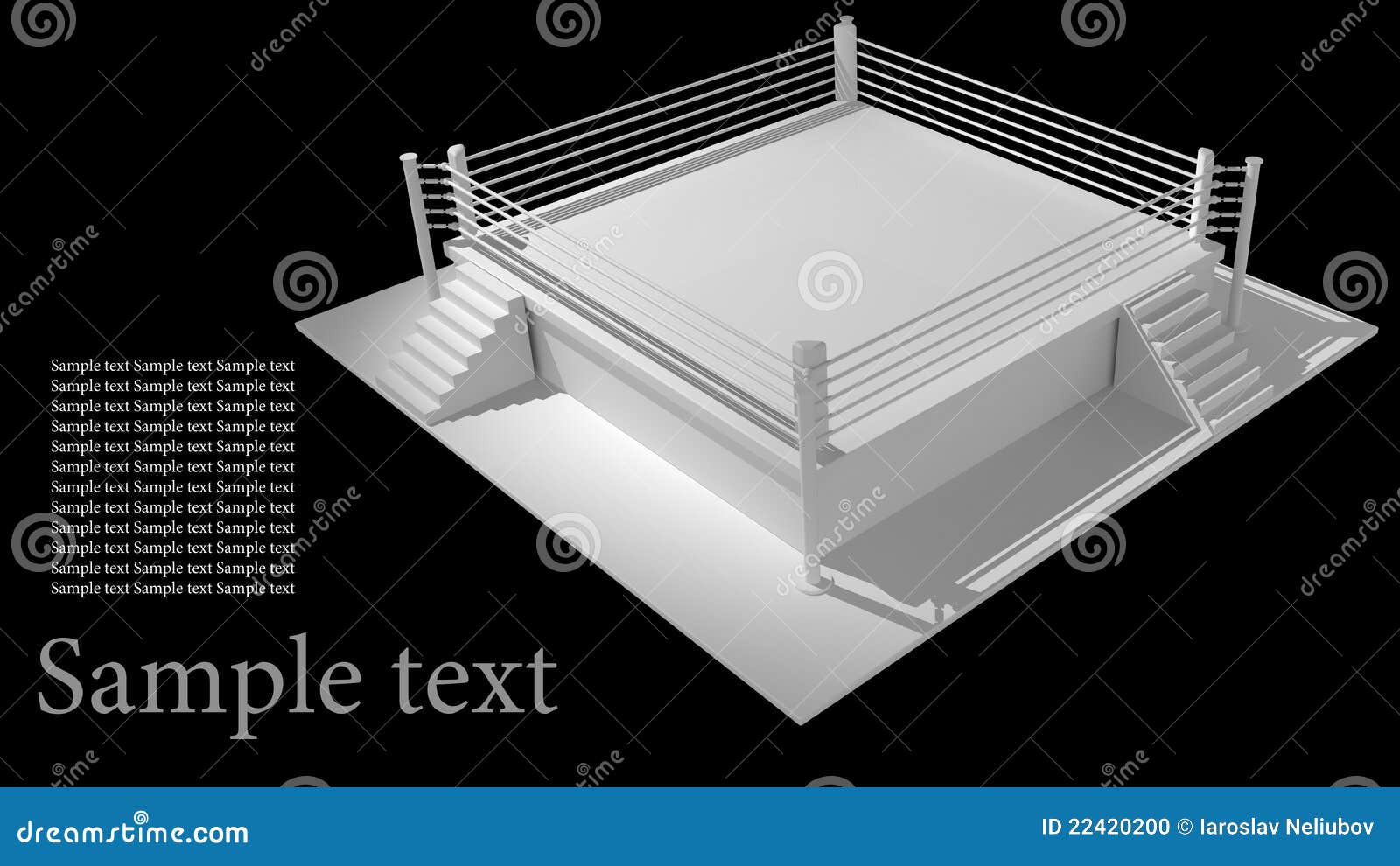 Boxing Ring Isolated On Black Background Stock Photo | CartoonDealer ...