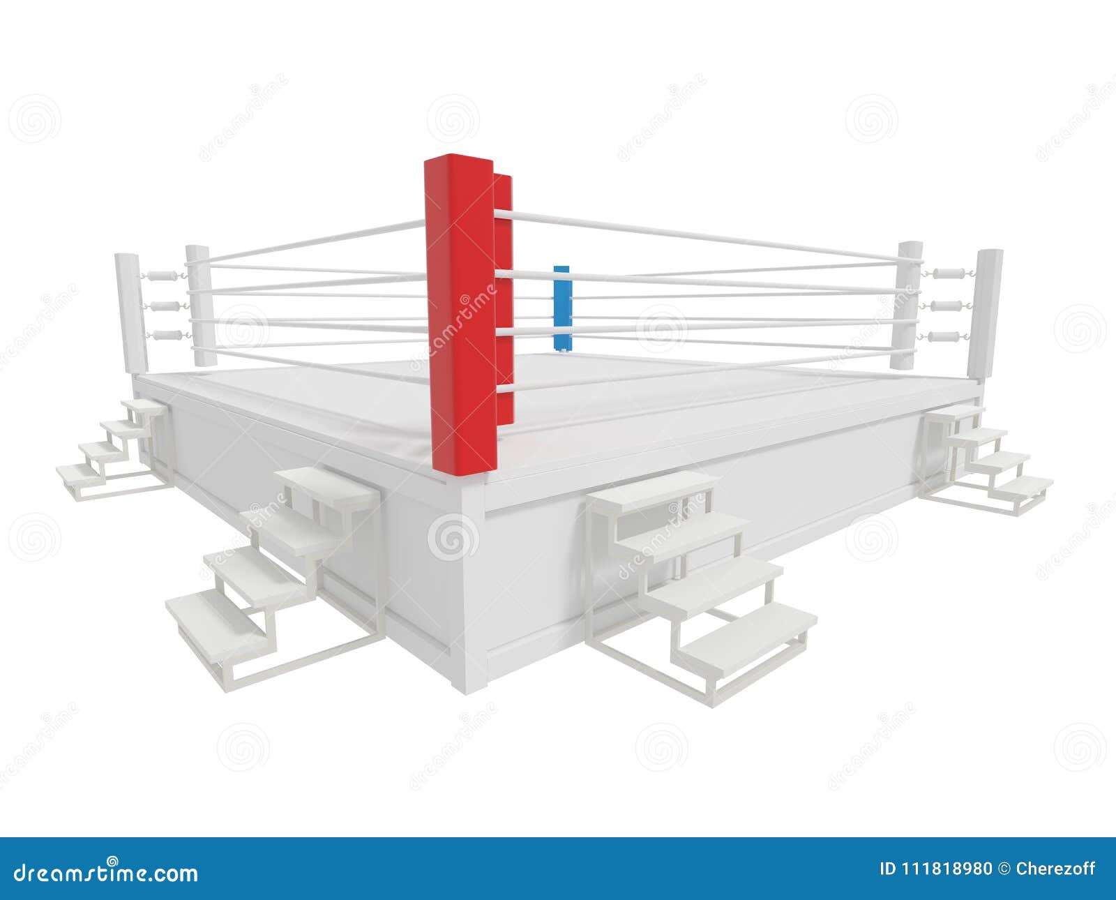Boxing Ring Isolated on White Background Stock Photo - Image of ...