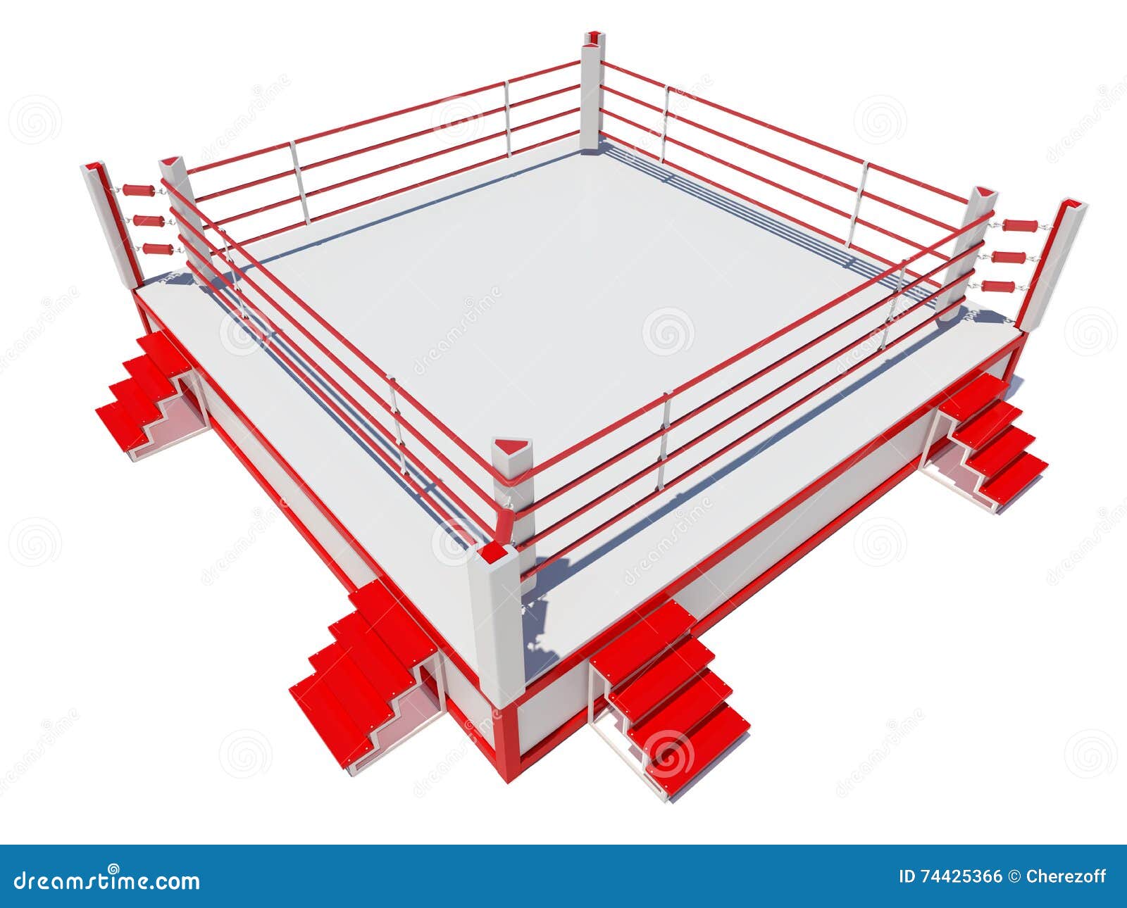 Boxing Ring Isolated on White Background Stock Illustration ...