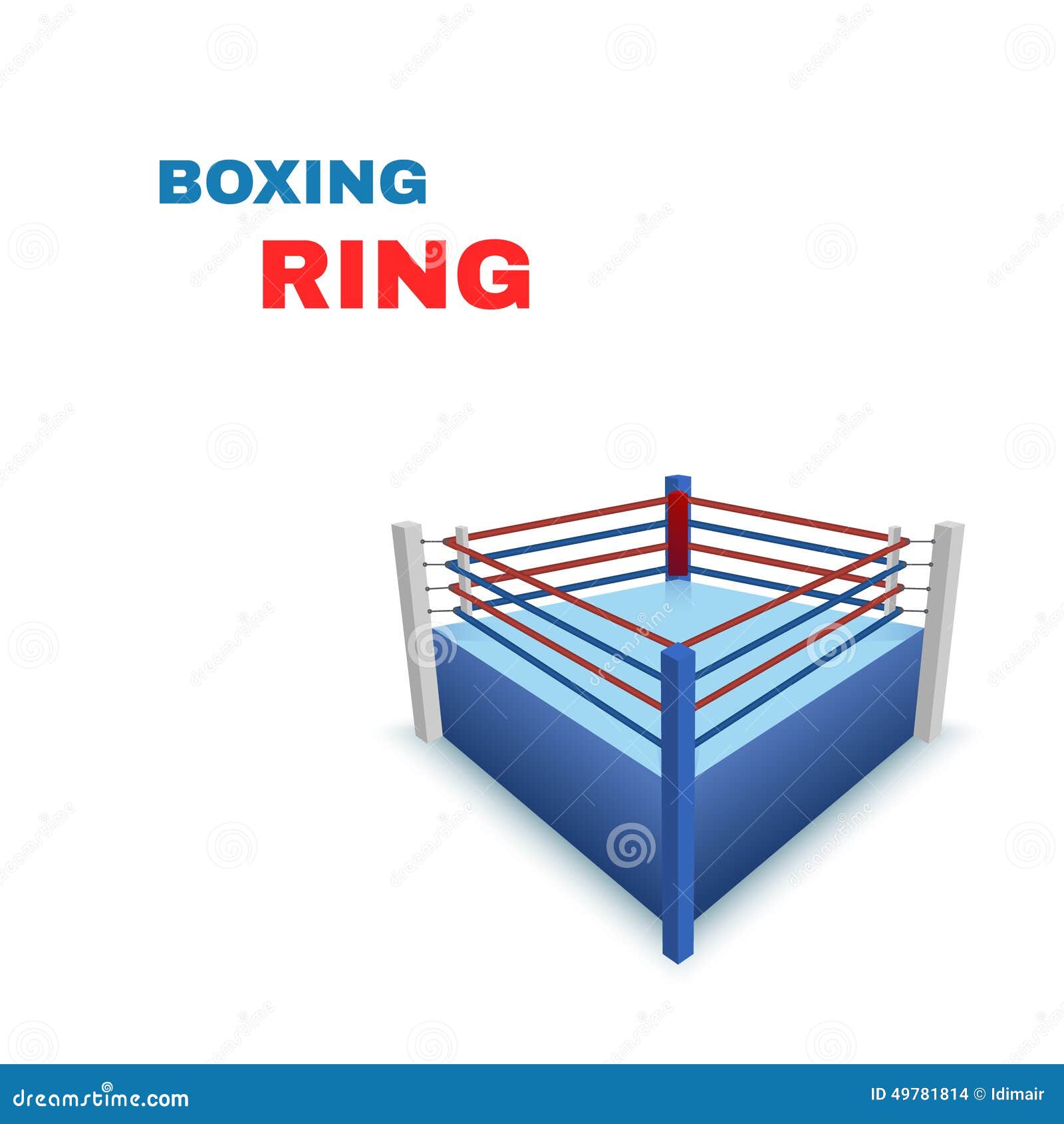 Boxing Ring Isolated on White. Vector Stock Vector - Illustration of ...