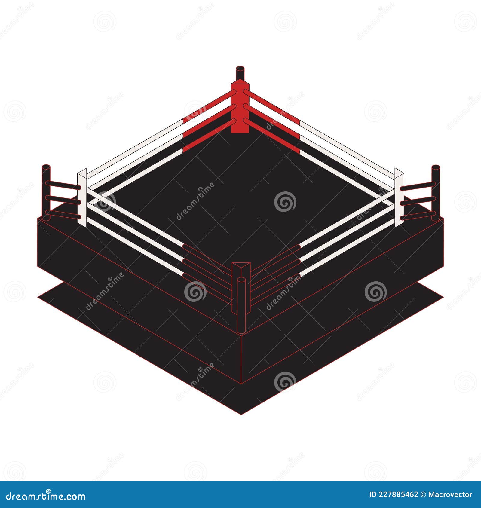 Boxing Ring Isometric Composition Stock Vector - Illustration of ...