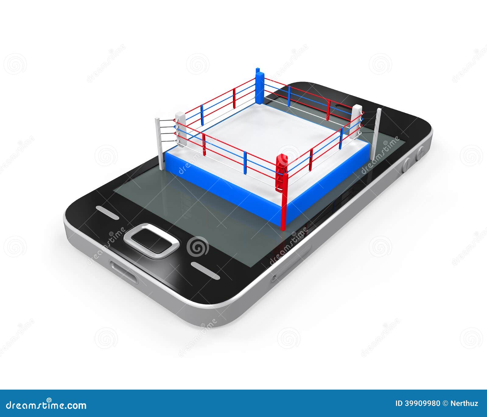 Boxing Ring in Mobile Phone Stock Illustration - Illustration of online ...