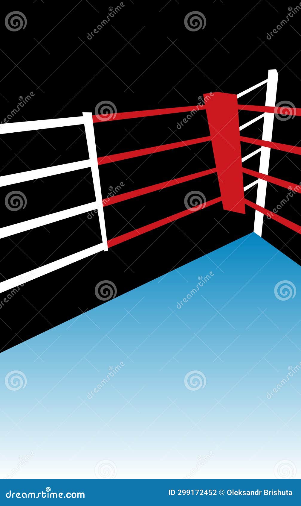 Boxing Ring. Red Corner. Vector Image. Stock Illustration ...