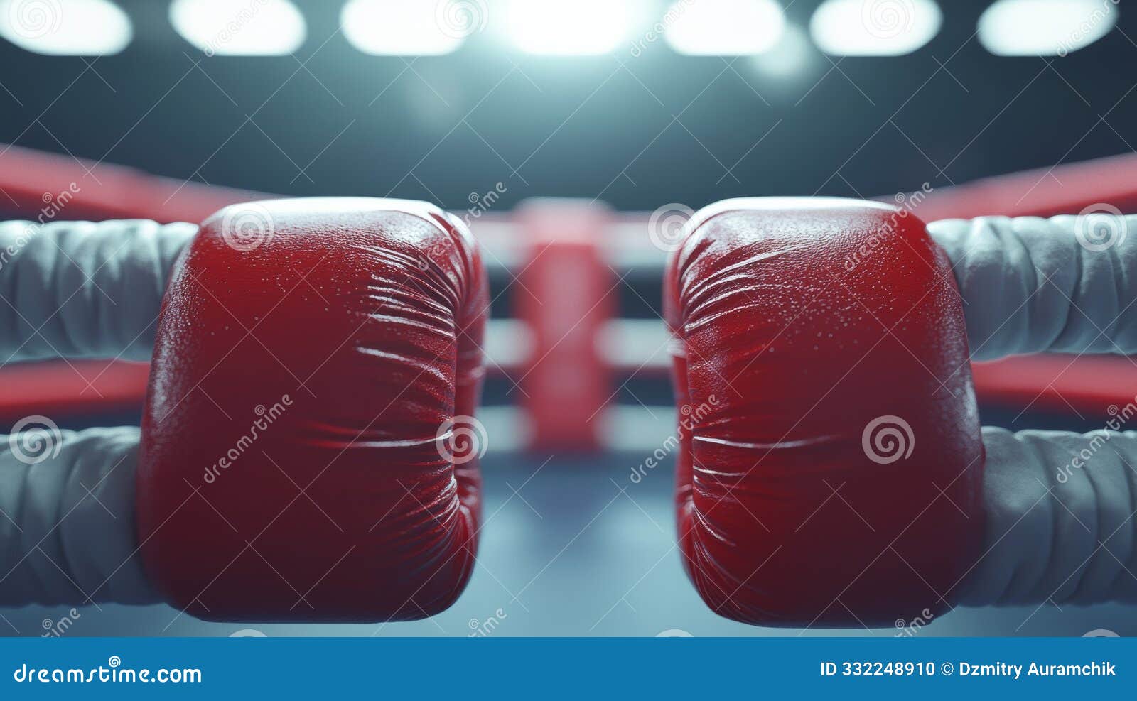 A Boxing Ring with Red and White Corners Isolated on White Stock Photo ...
