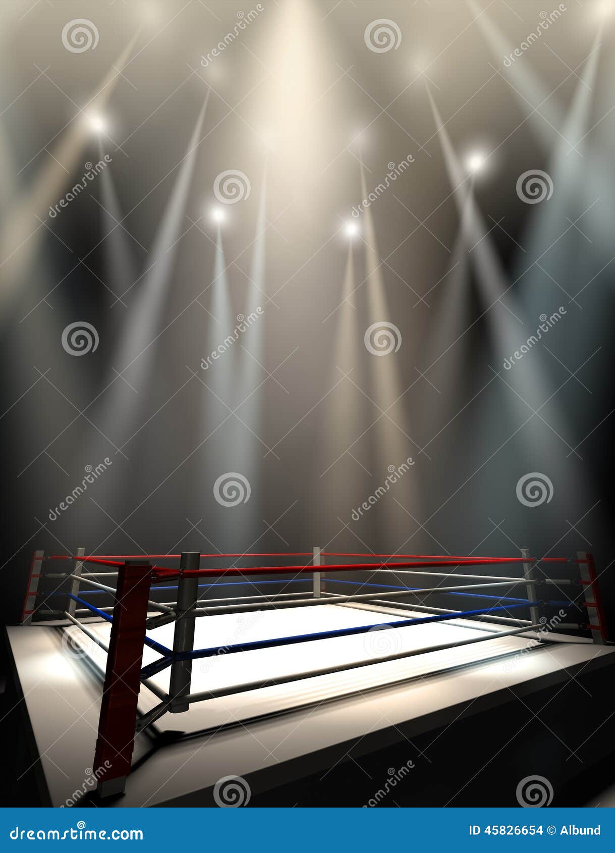 Boxing Ring Spotlit Dark Stock Illustration - Image: 45826654