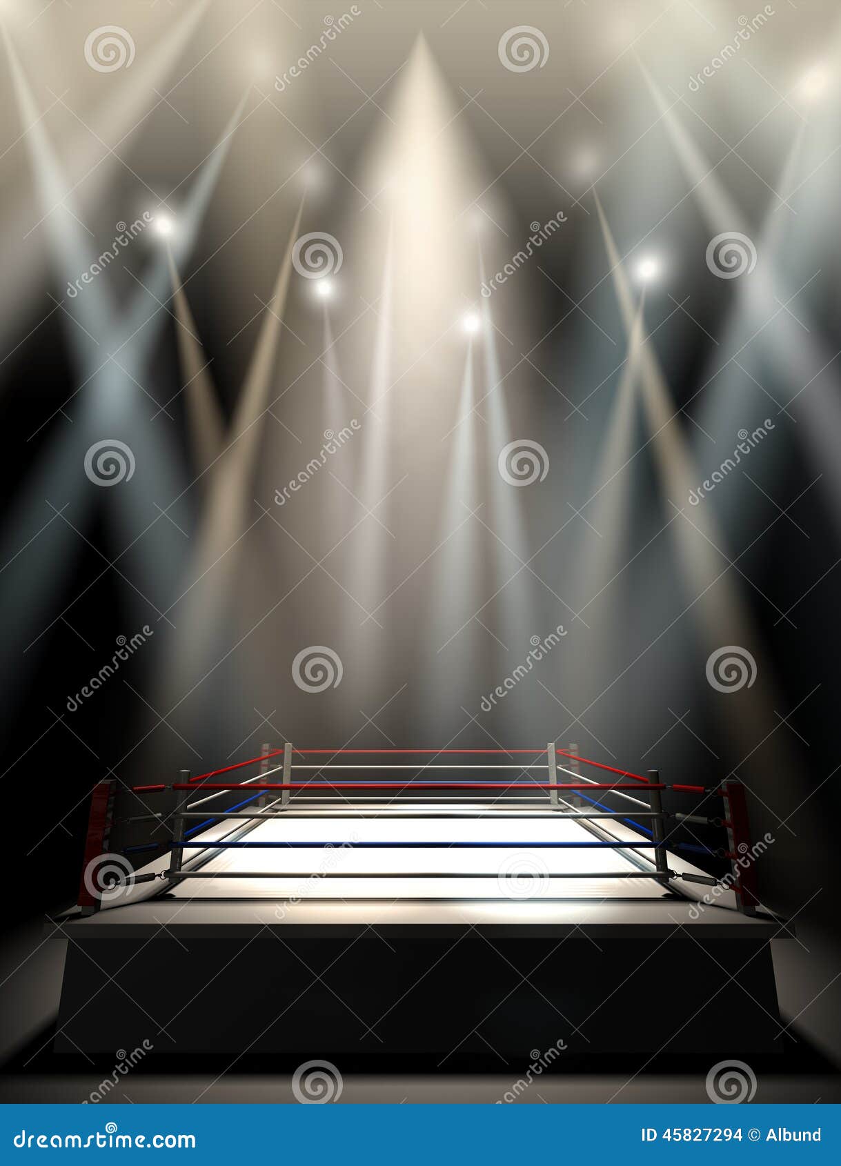 Boxing Ring Spotlit Dark stock photo. Image of night - 45827294