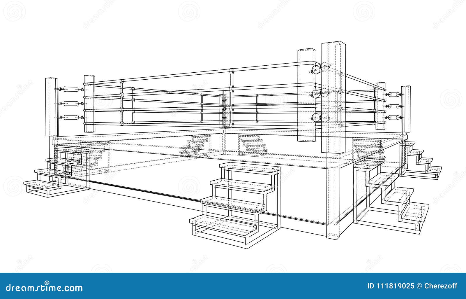 Boxing Ring Isolated on White Background Stock Vector - Illustration of ...