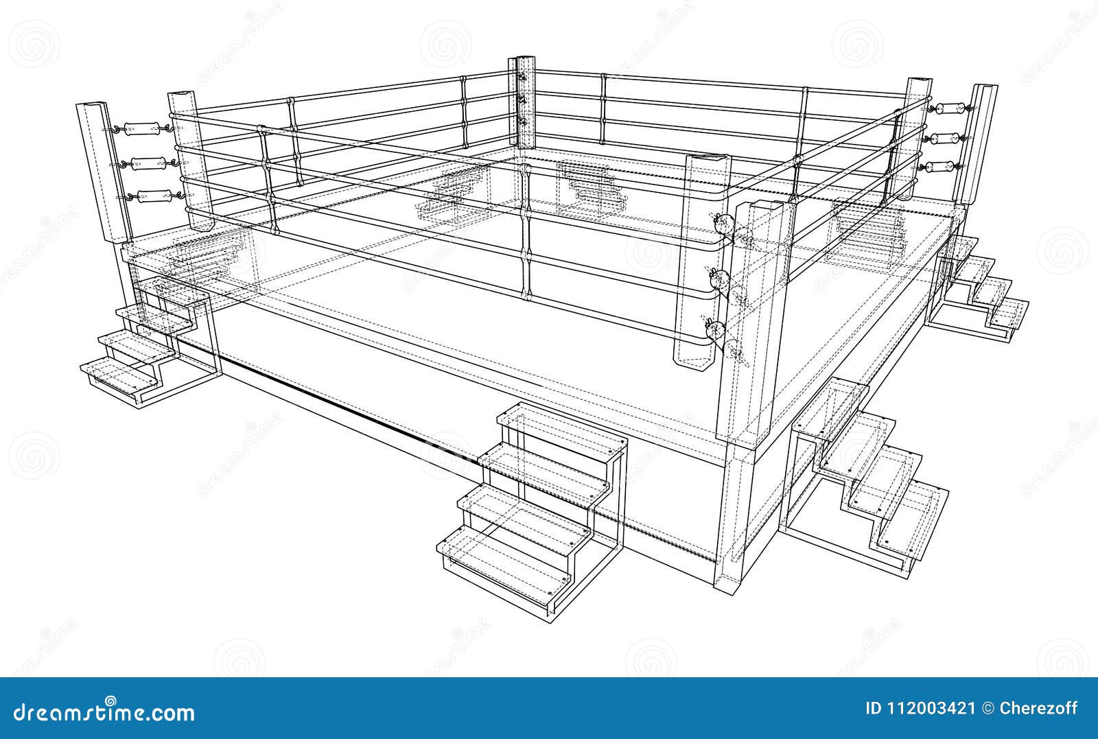Boxing Ring Isolated on White Background Stock Vector - Illustration of ...