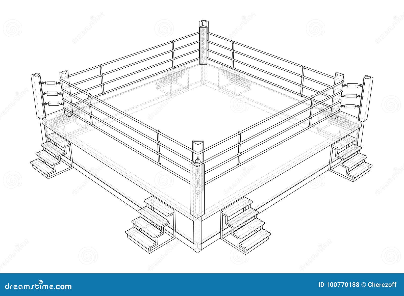 Boxing ring. Vector stock vector. Illustration of empty - 100770188