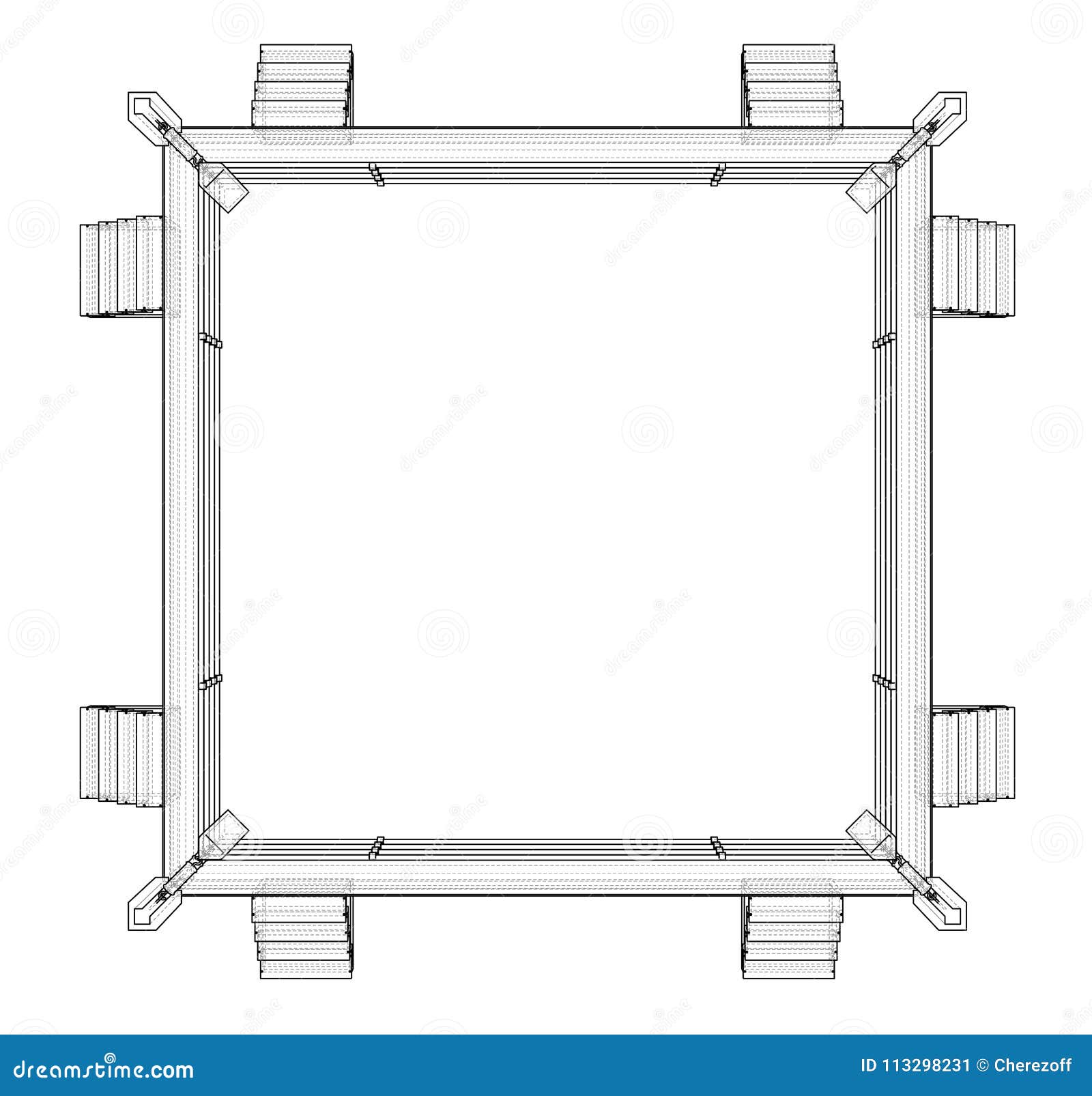 Boxing Ring on White Background Stock Illustration - Illustration of ...