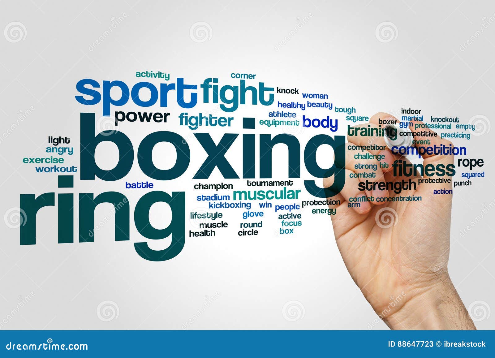 Boxing Ring Word Cloud Concept On Grey Background Stock Image - Image ...