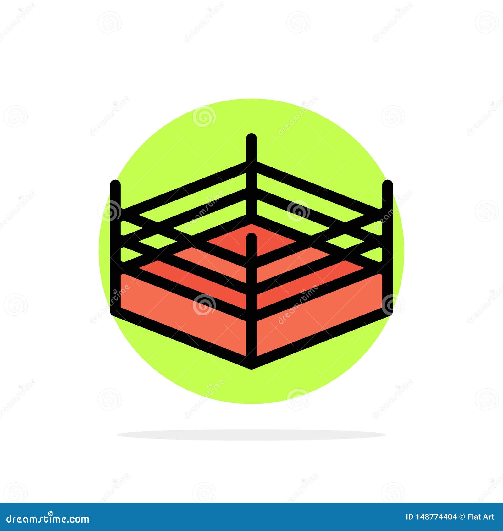 Boxing, Ring, Wrestling Abstract Circle Background Flat Color Icon ...