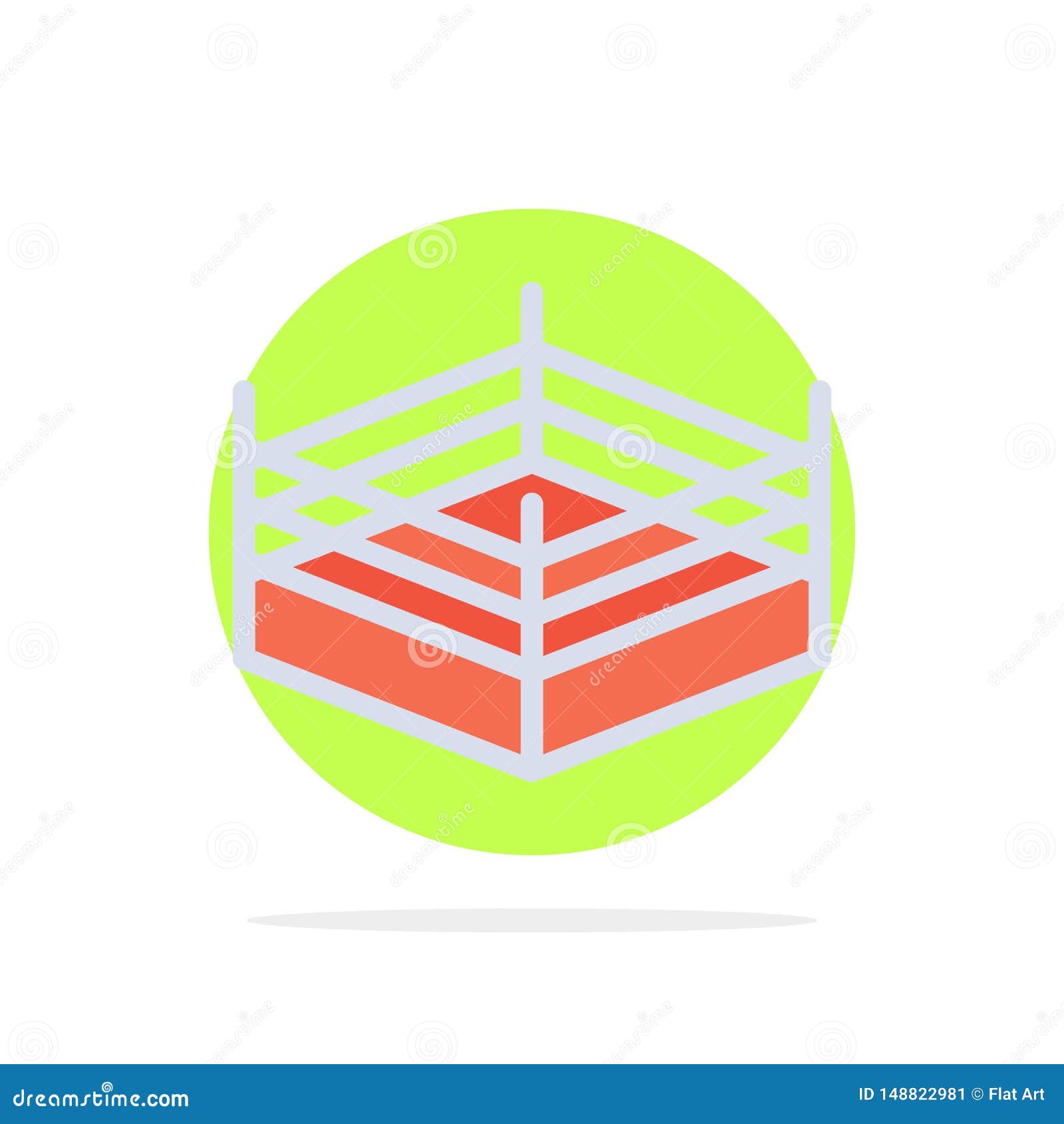 Boxing, Ring, Wrestling Abstract Circle Background Flat Color Icon ...