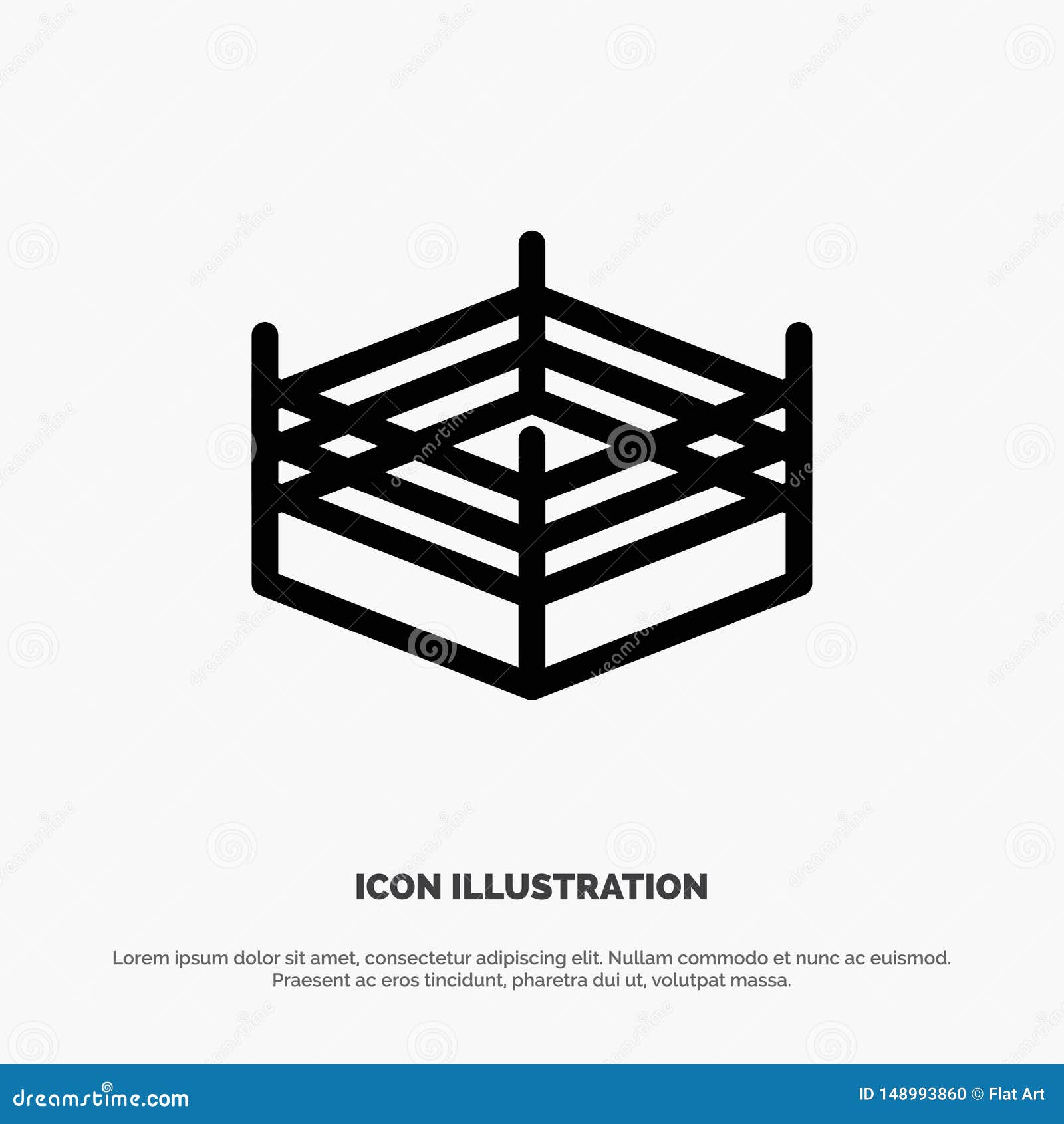 Boxing, Ring, Wrestling Line Icon Vector Stock Vector - Illustration of ...
