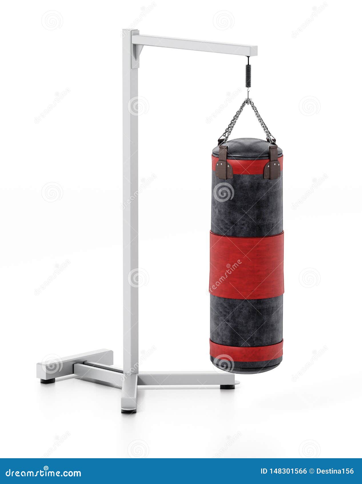 Boxing Sandbag Hanging on the Chain. 3D Illustration Stock Illustration ...