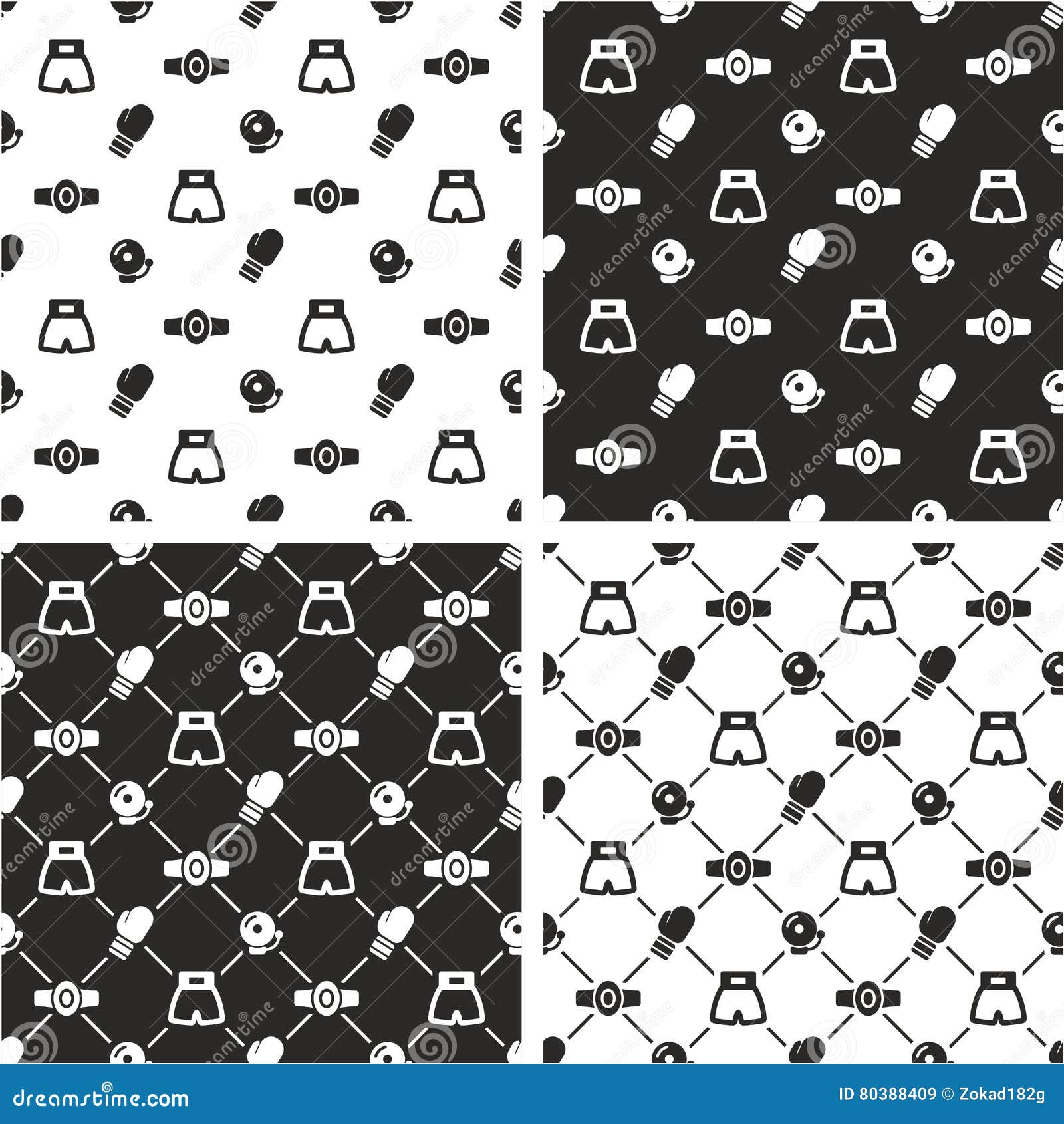 Boxing Seamless Pattern Set Stock Vector - Illustration of flyer ...