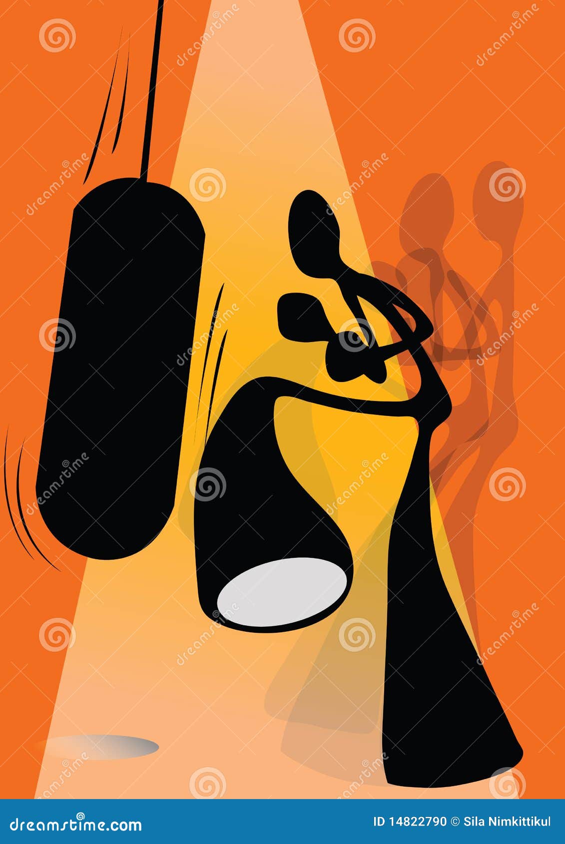 Boxing Shadow Man Cartoon Vector Illustration | CartoonDealer.com #14822790