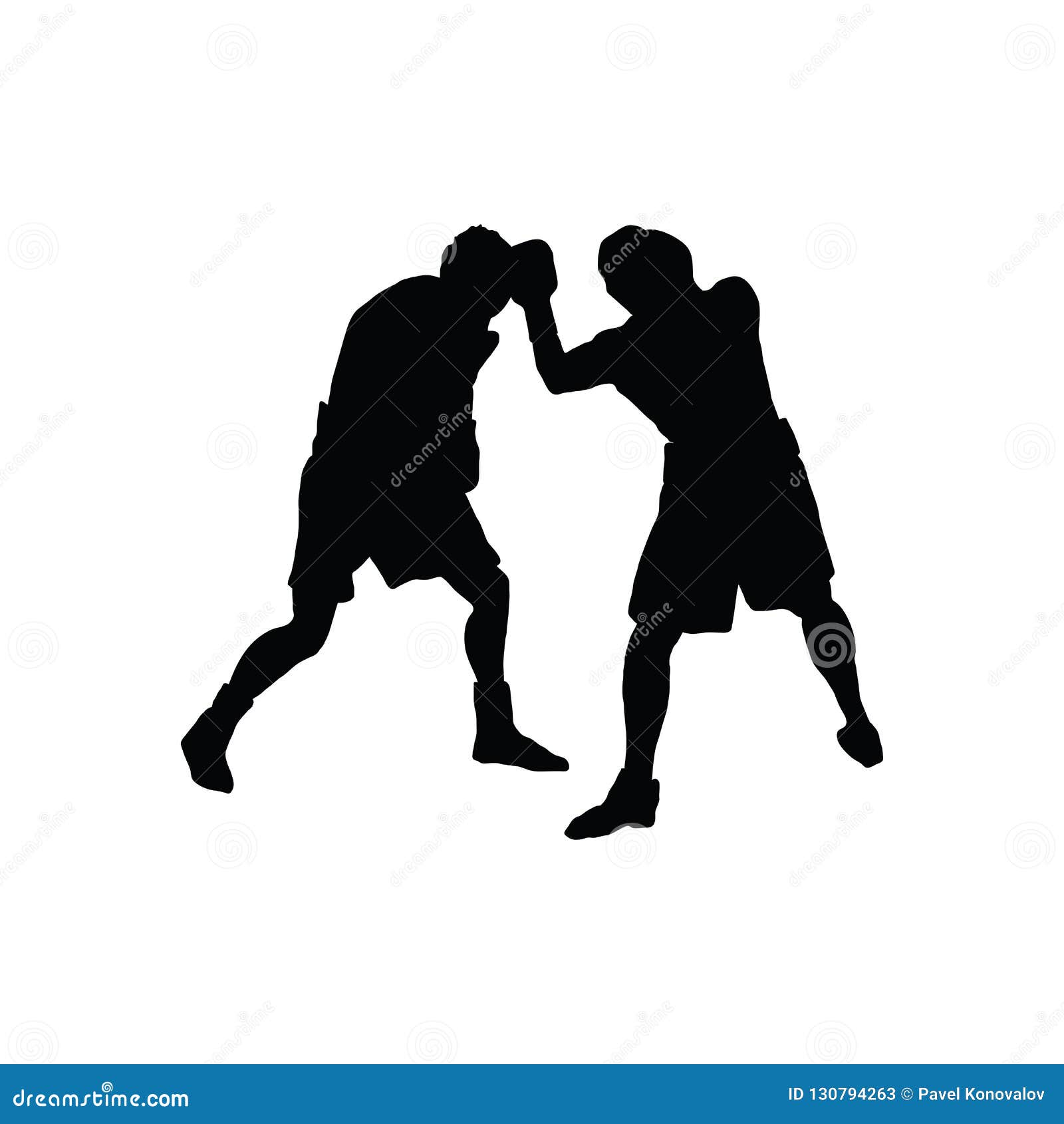 Boxing silhouette stock vector. Illustration of direct - 130794263