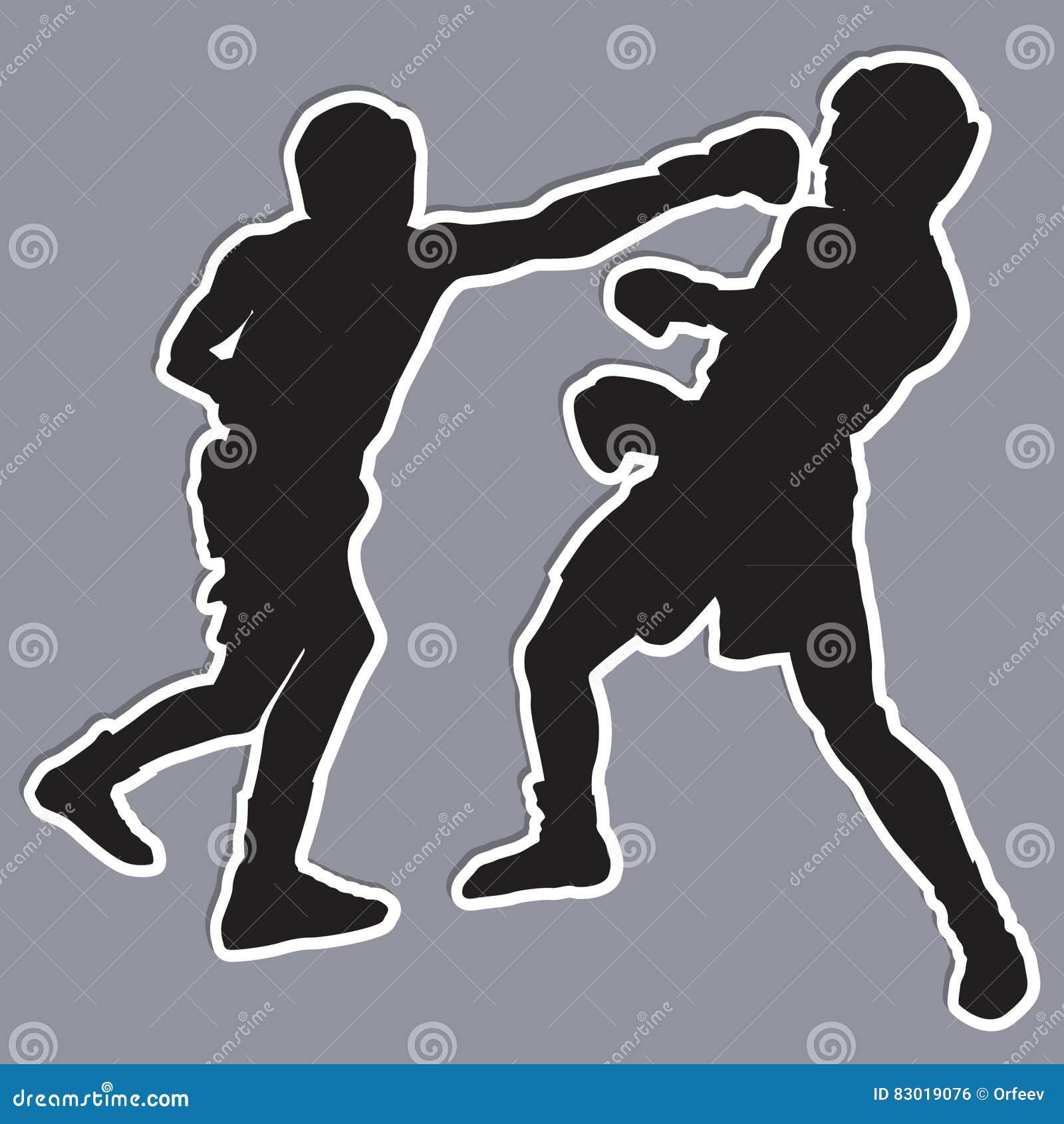 Boxing Silhouettes stock vector. Illustration of champion - 83019076