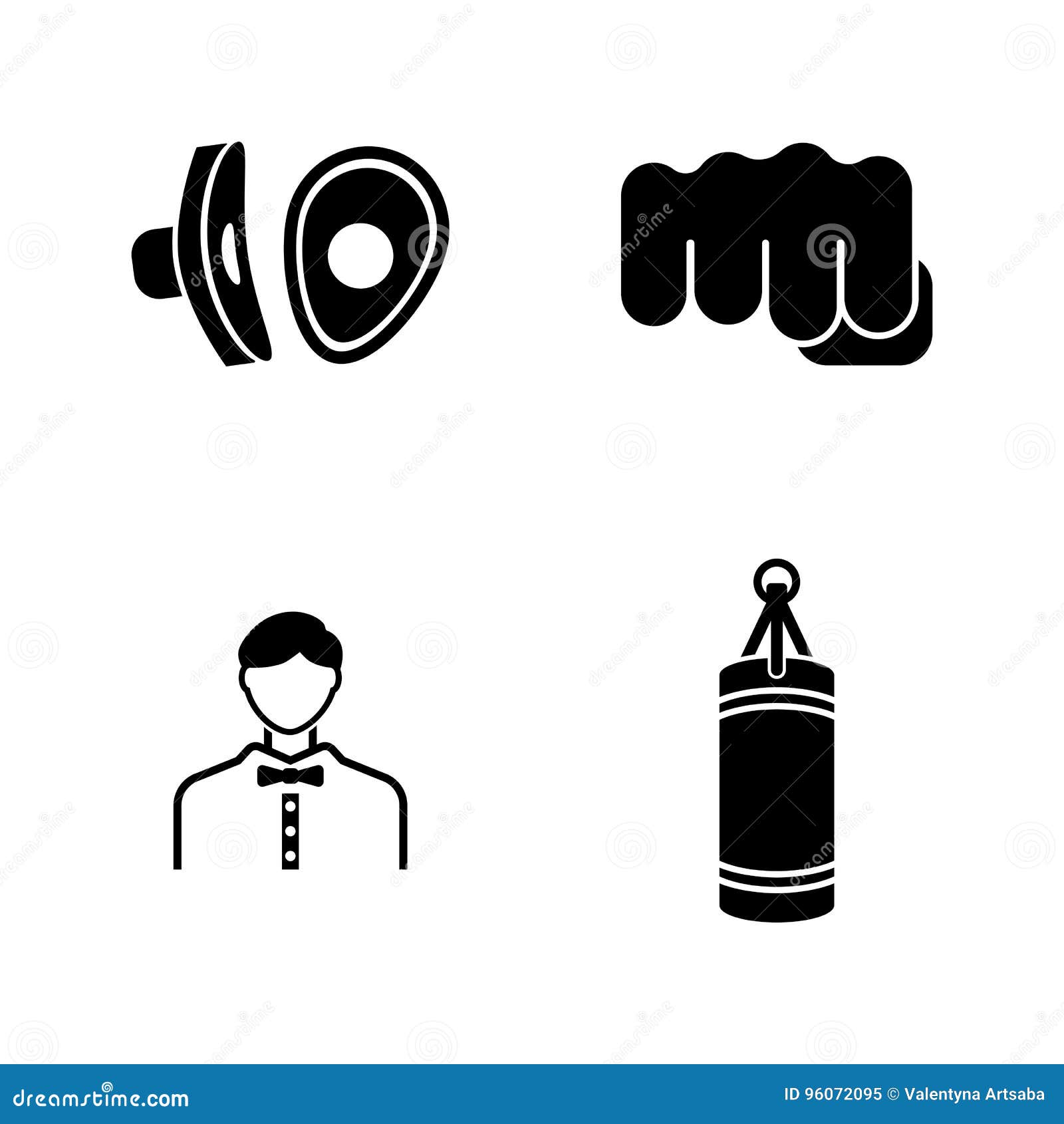 Boxing. Simple Related Vector Icons Stock Vector - Illustration of ...
