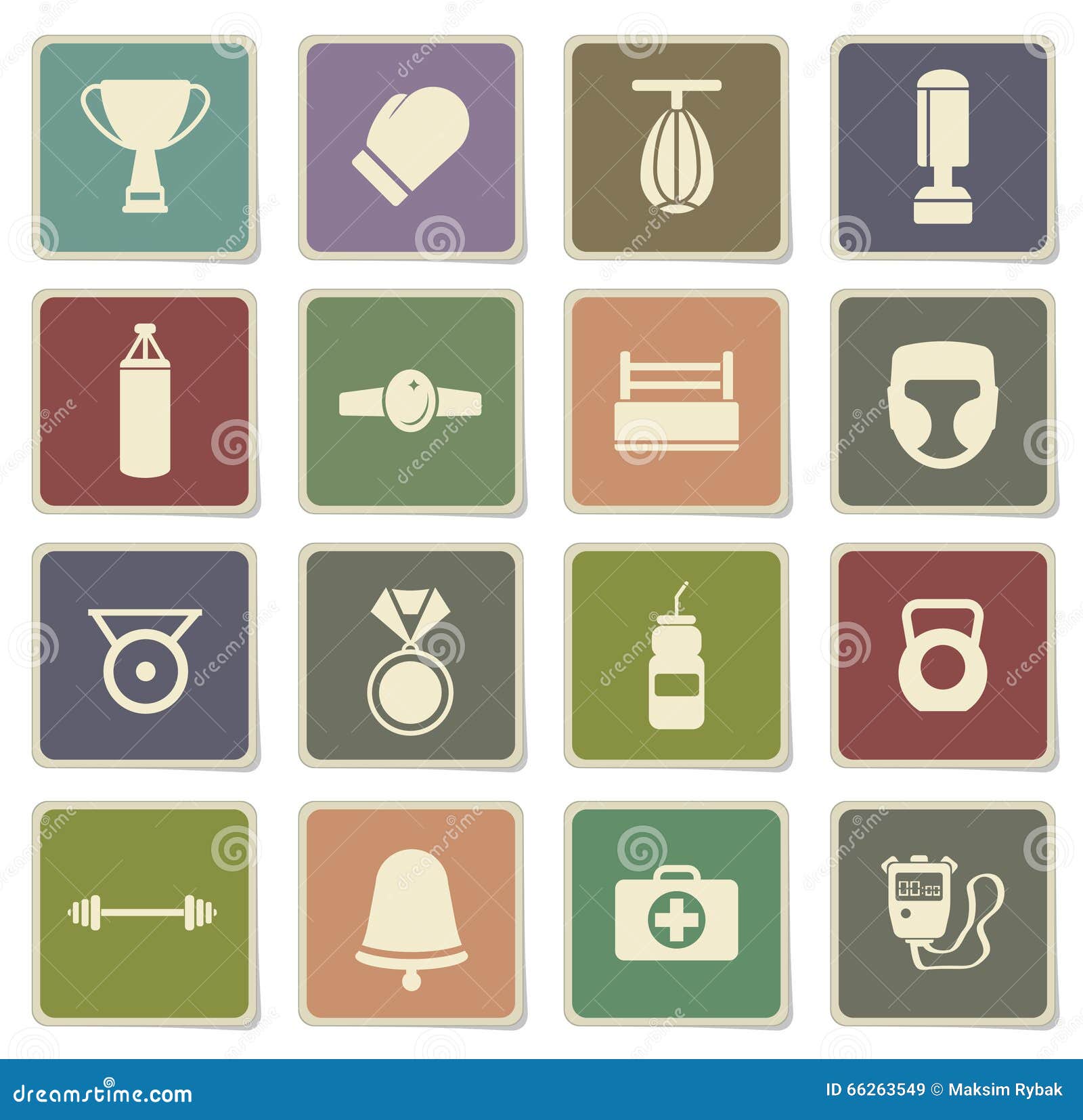 Boxing simply icons stock vector. Illustration of trophy - 66263549