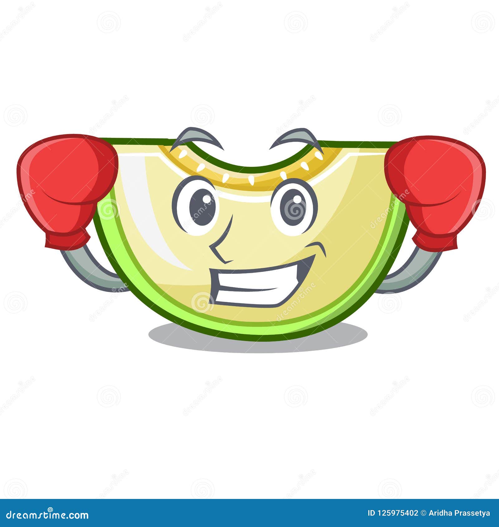 Boxing Slice of Melon Isolated on Cartoon Stock Vector - Illustration ...