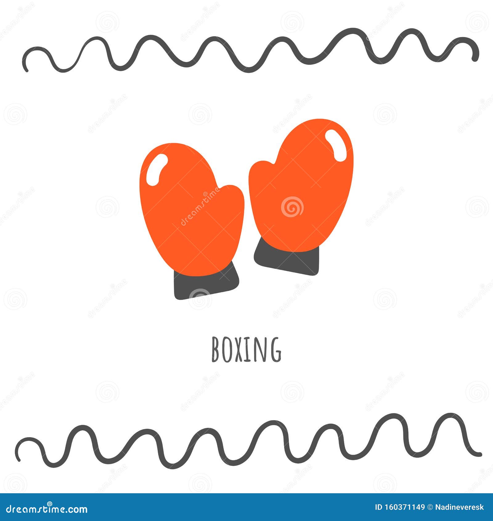 Boxing Sport Doodle Card, Postcard, Tag, Cover, Background with Text ...