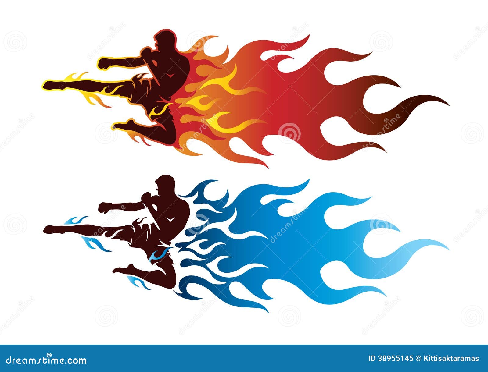 Boxing sport with fire. stock vector. Illustration of fighter - 38955145