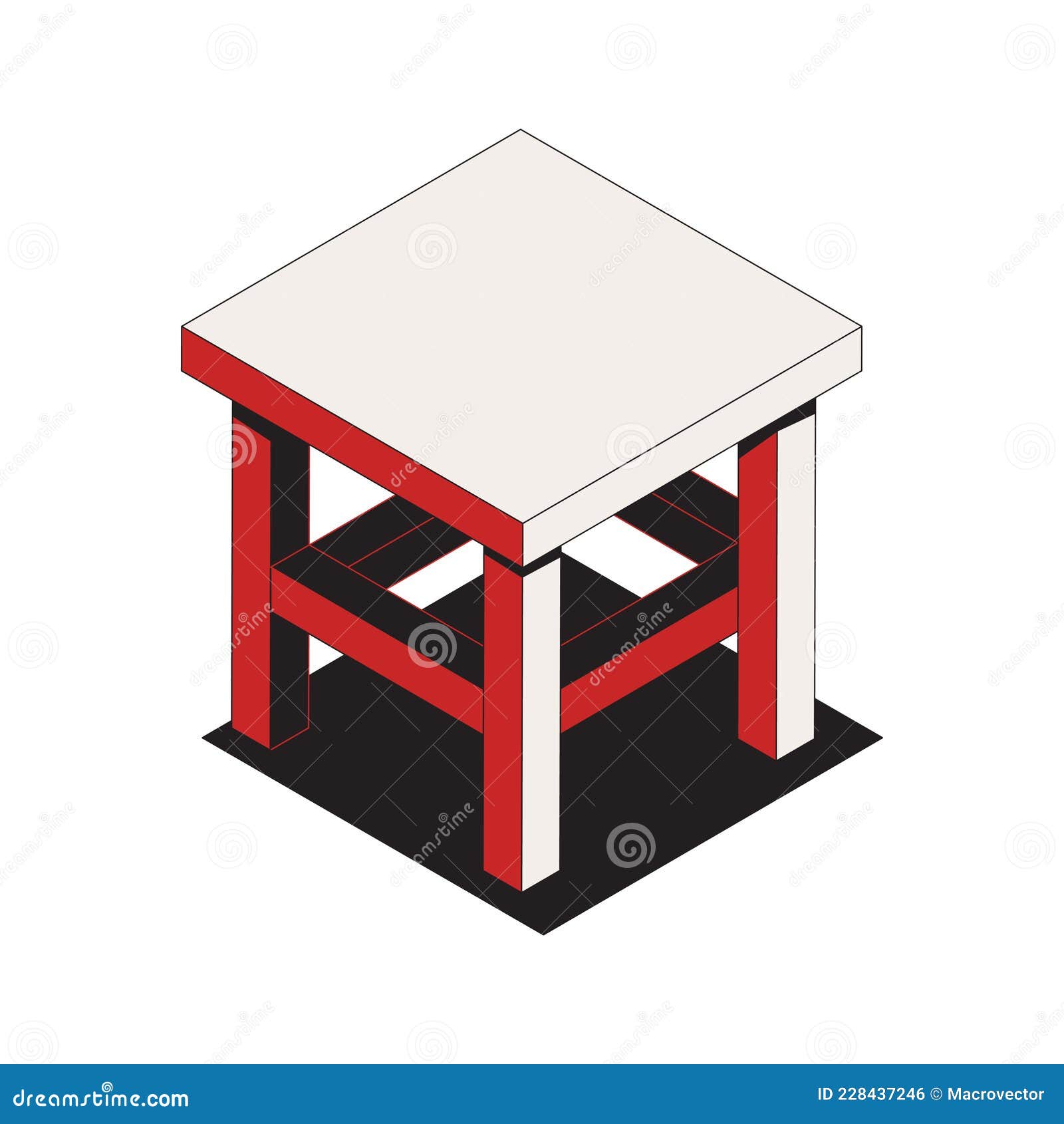 Boxing Stool Isometric Composition Stock Vector - Illustration of ...