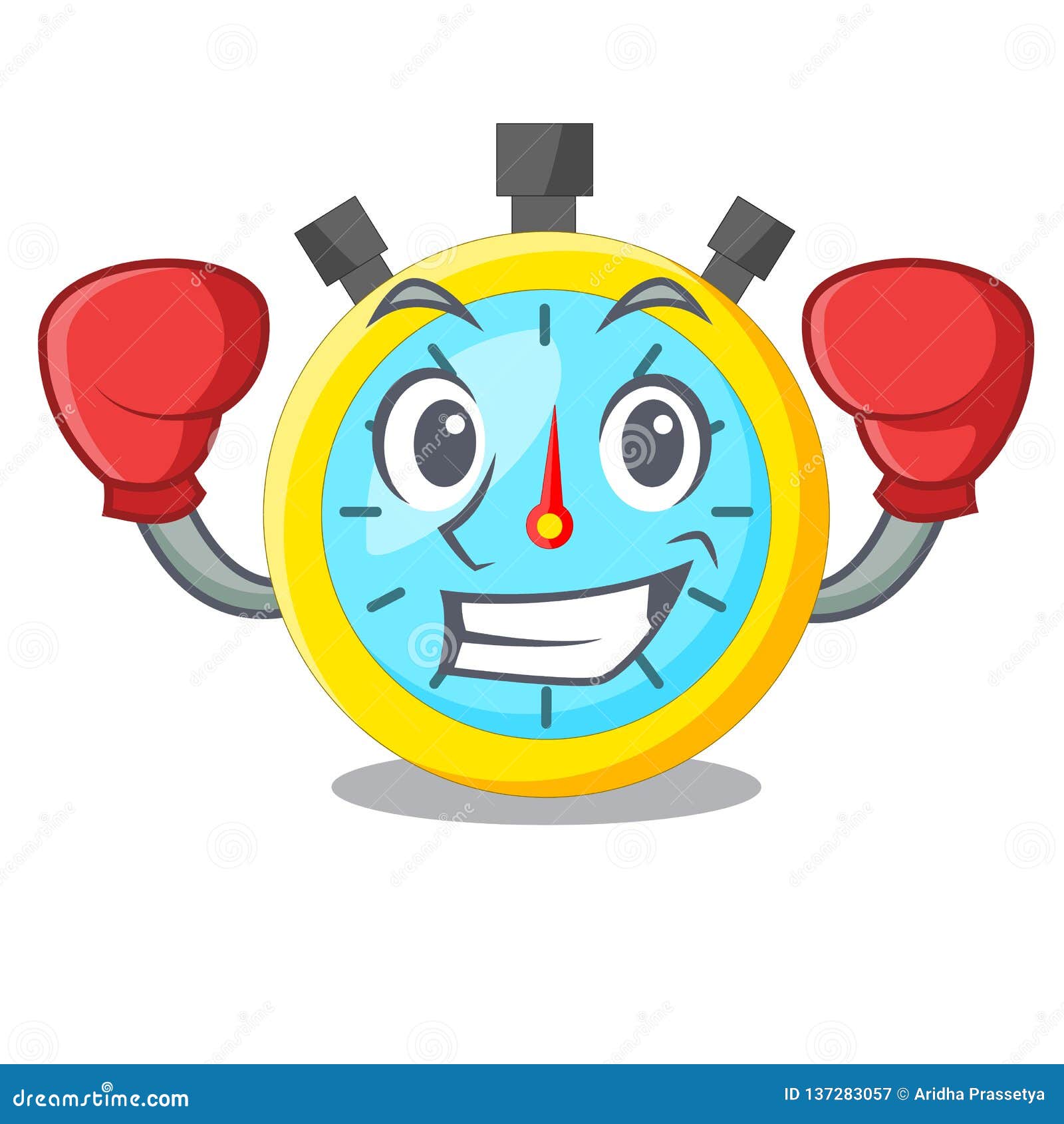 Boxing Stopwatch in the Cartoon Shape Funny Stock Vector - Illustration ...