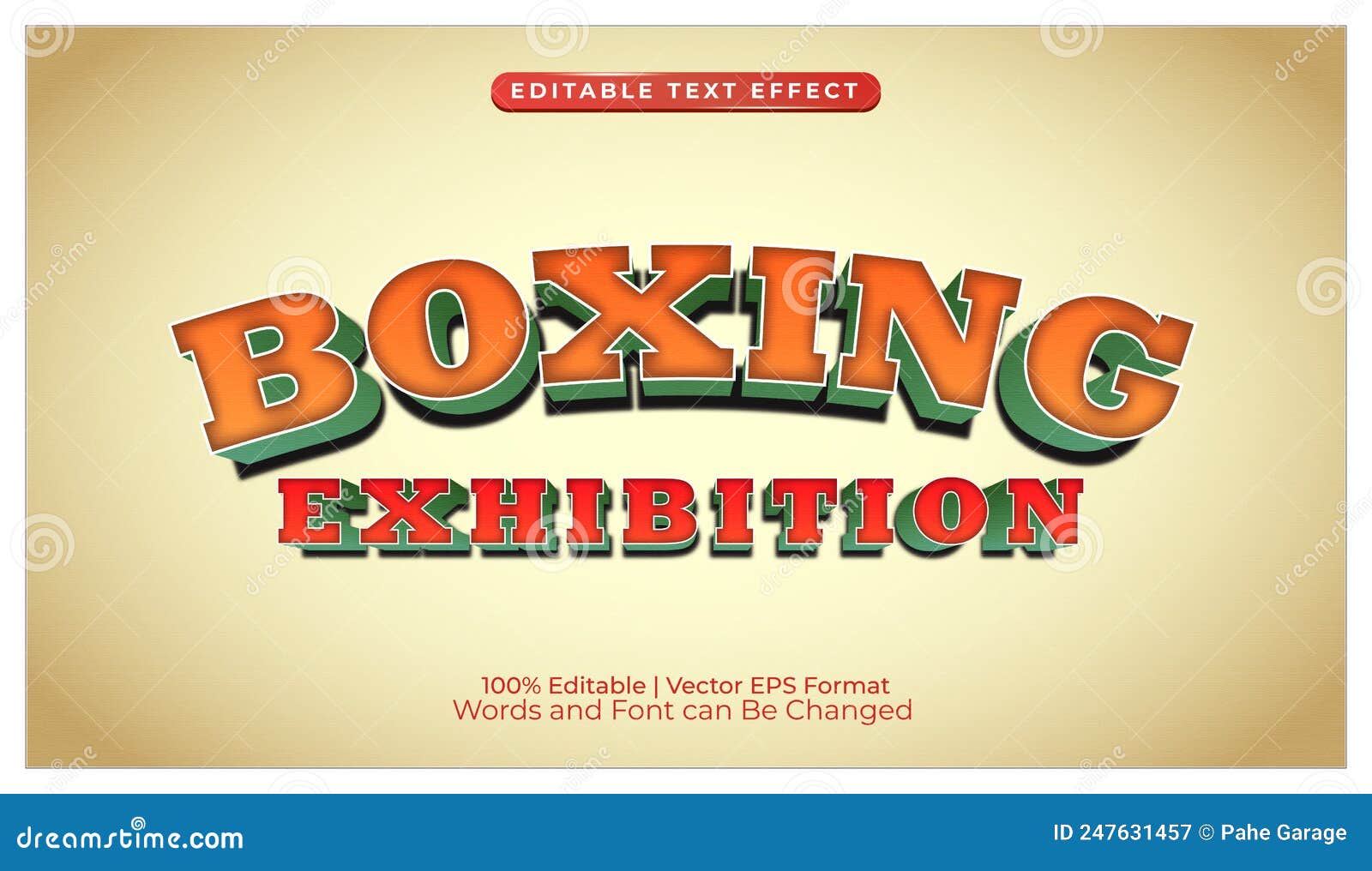 Boxing Text Effect Classic Style Vector Stock Vector - Illustration of ...