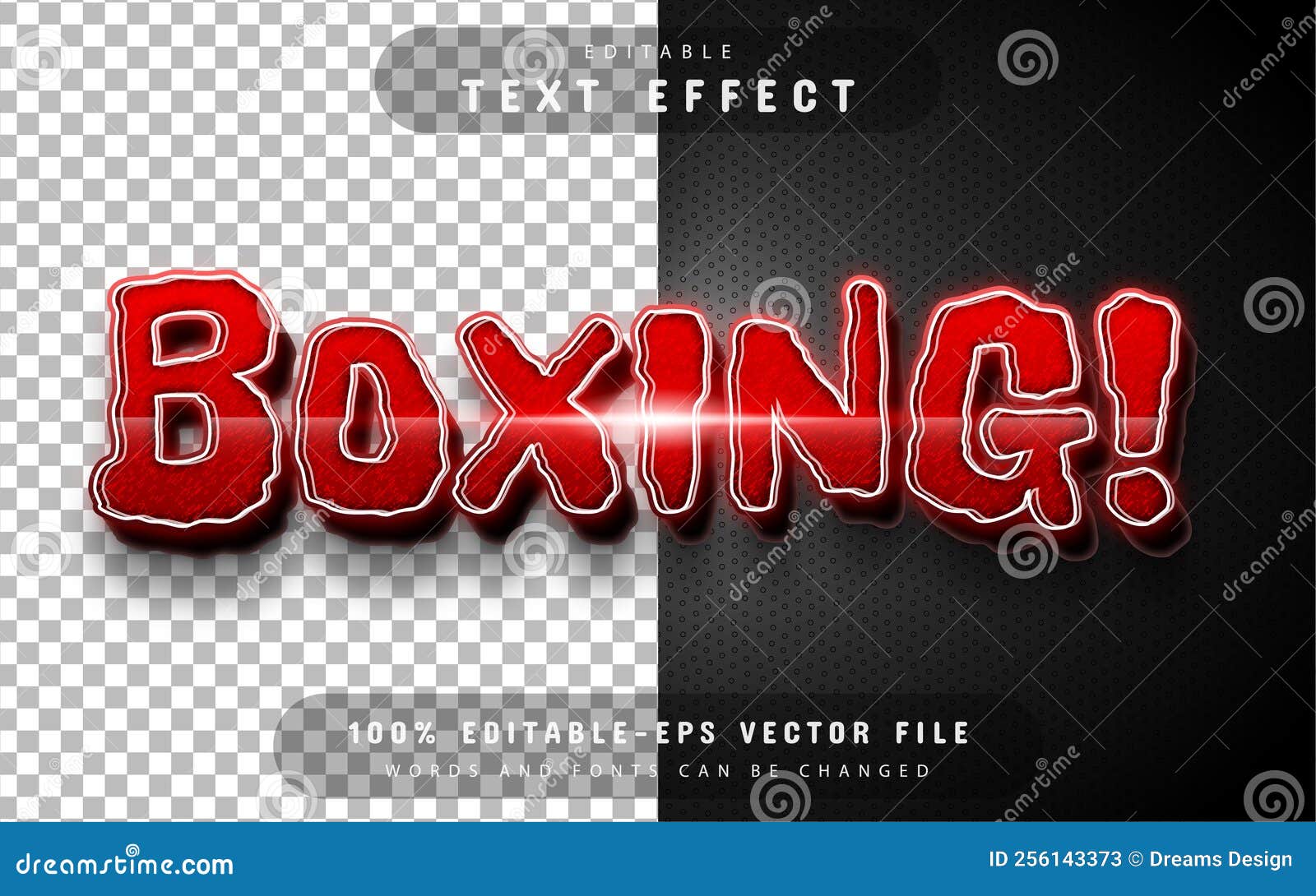 Boxing Text Effect Editable Stock Vector - Illustration of sport ...