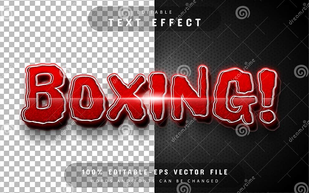 Boxing Text Effect Editable Stock Vector - Illustration of sport ...