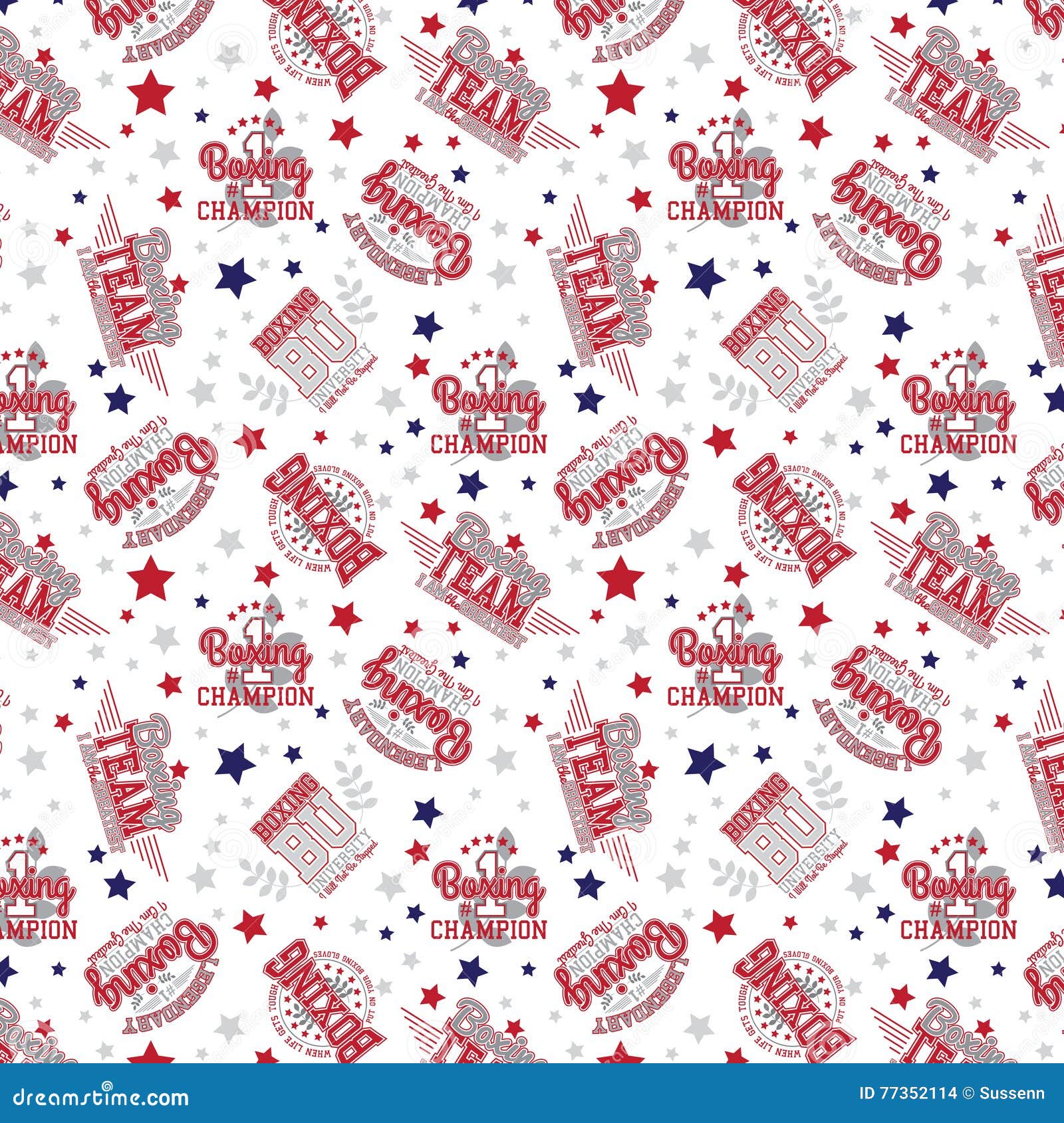 Boxing Theme Seamless stock vector. Illustration of logo - 77352114